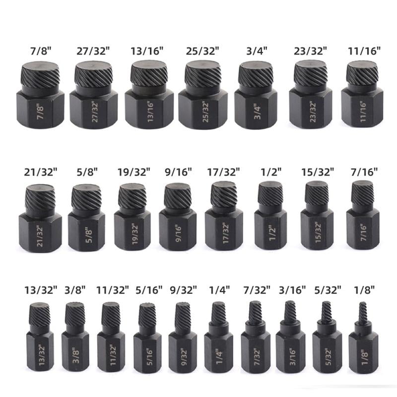 25Pcs Screw Extractor Set - Multi-Spline Hex Head Easy Out Bolt ...