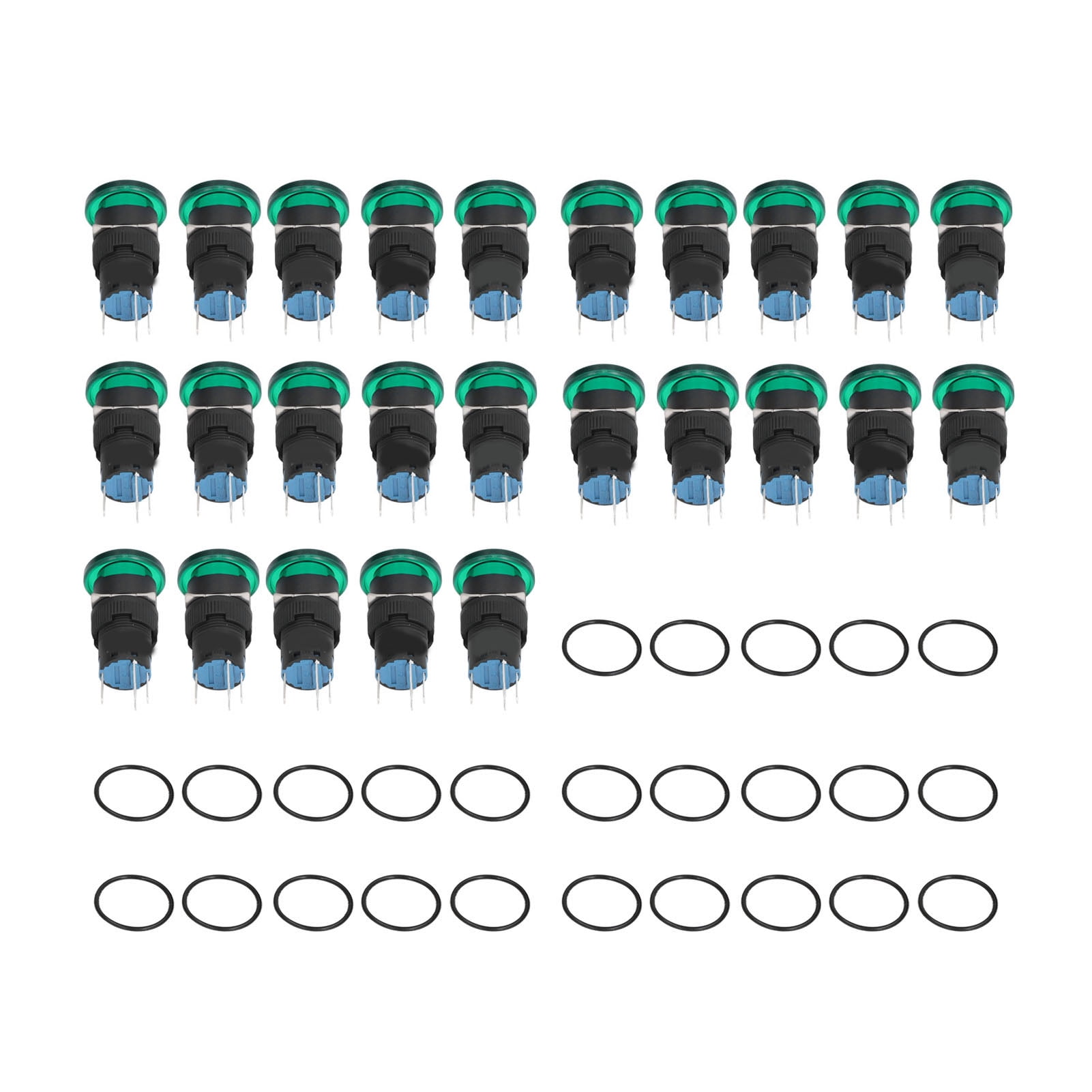 25Pcs/Set Green Mushroom Head Switch IP65 Plastic Mini Button Switches ...