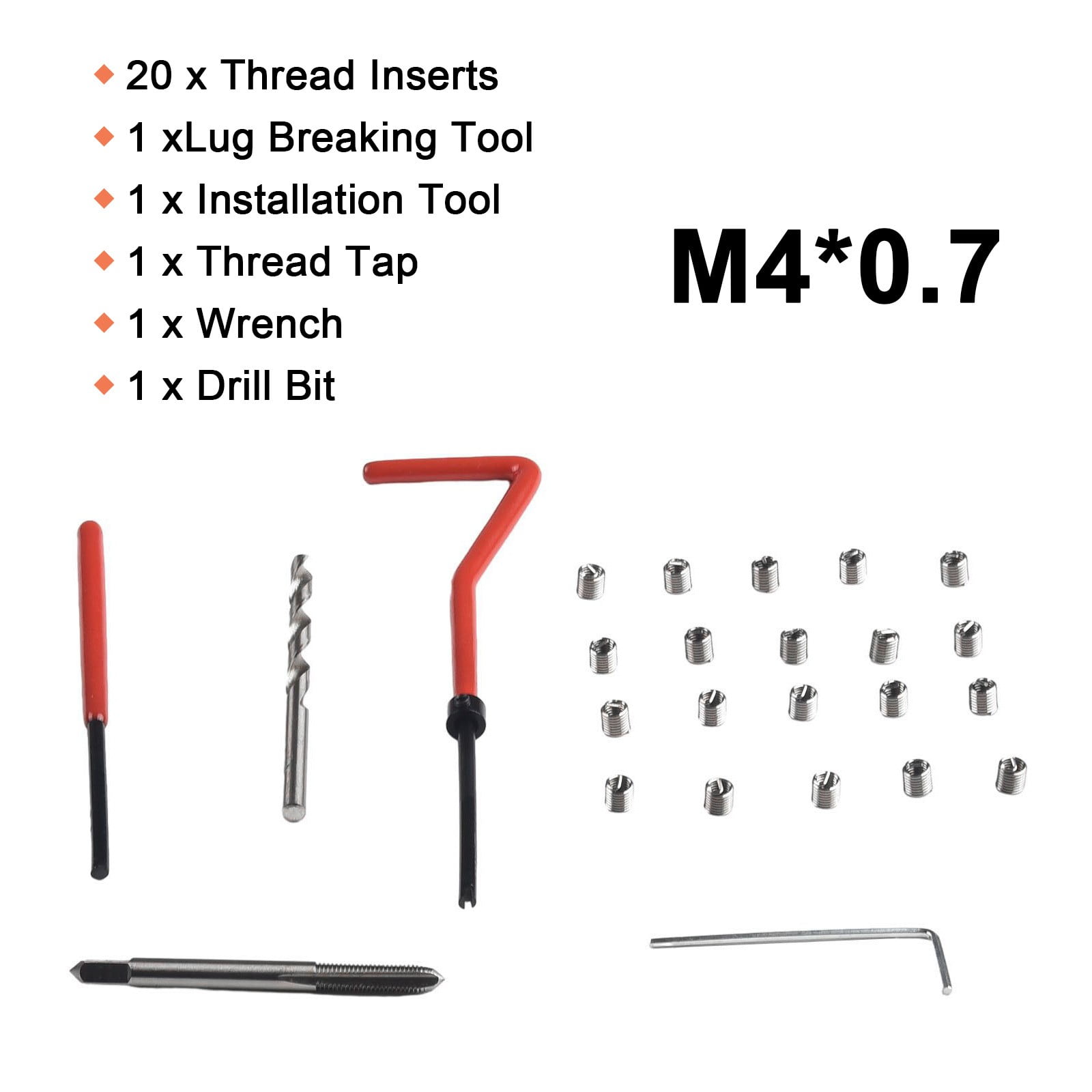25Pcs/Set Metric Thread Repair Insert Kit M4*0.7 Coil Helicoil Set Tool ...