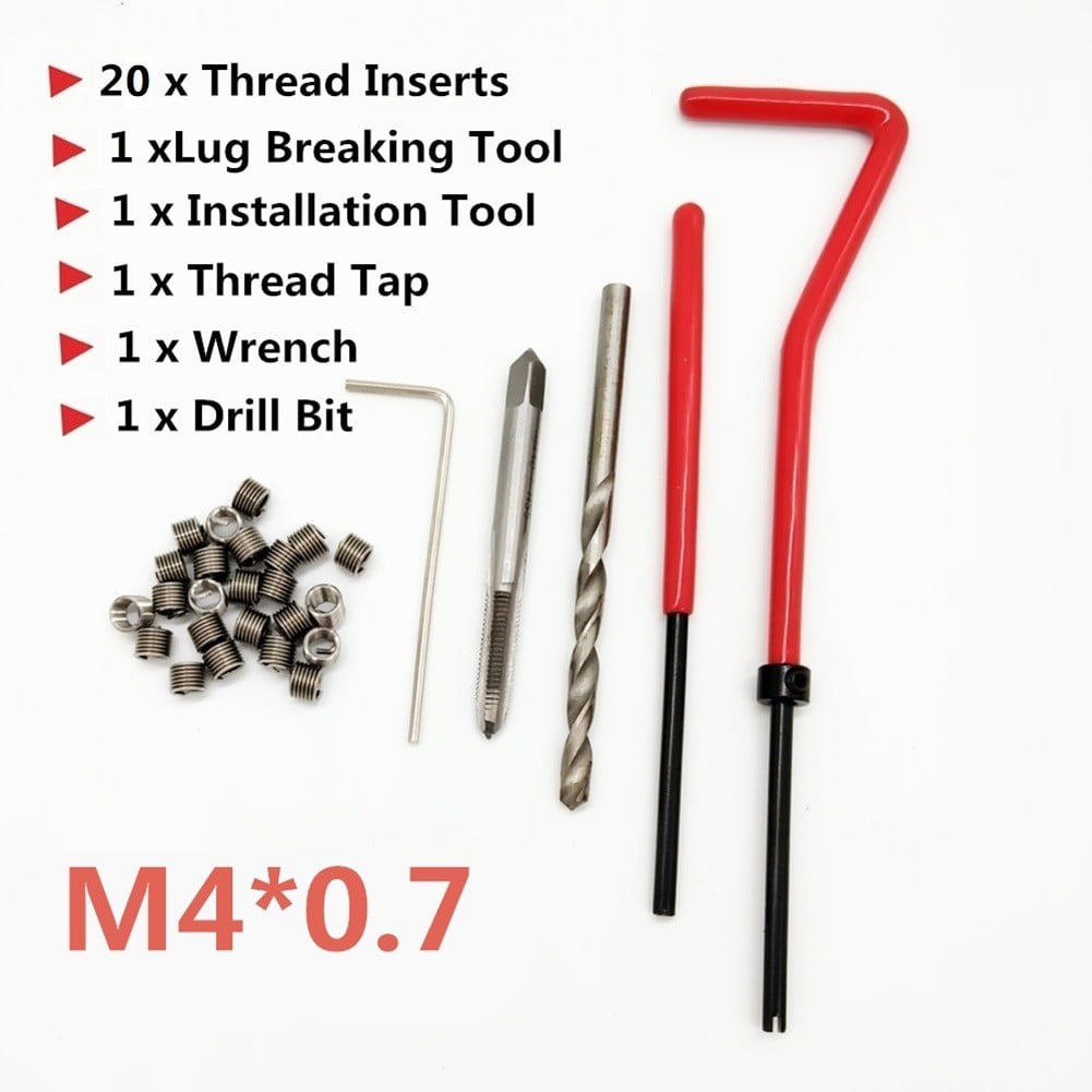 25Pcs/Set Metric Thread Repair Insert Kit M4*0.7 Coil Helicoil Set Tool ...