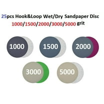 30Pcs 3" 75Mm Hook&Loop Wet/Dry 800 1000 1200 1500 2000 3000 Grit ...