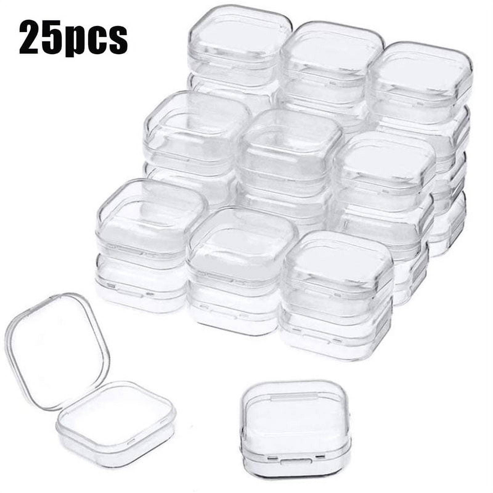 25Pcs Small Boxes Square Transparent Plastic Box Jewelry Storage Case Container - Walmart.com