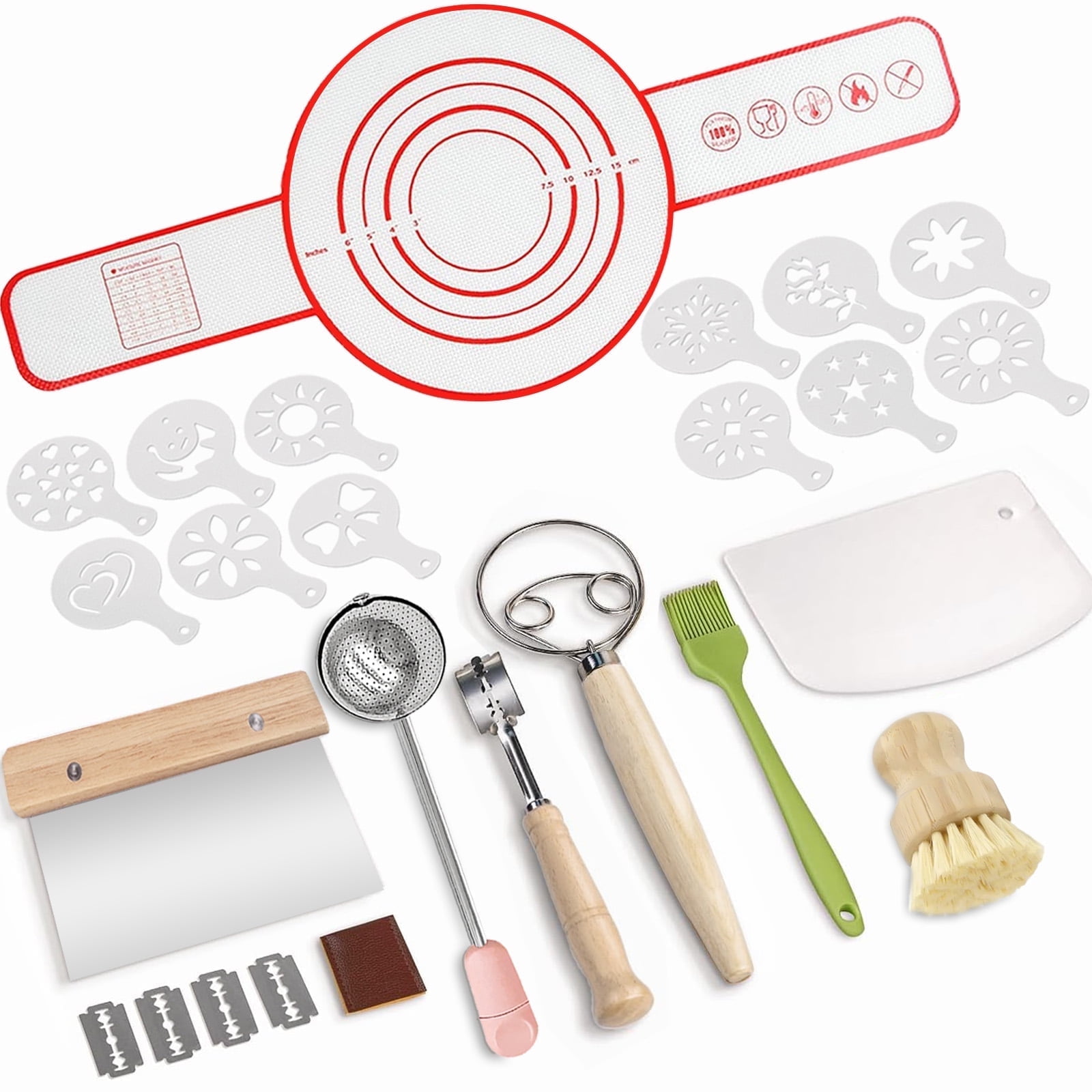25 Pcs Sourdough Bread Baking Supplies, Bread Making Starter Kit Tools ...