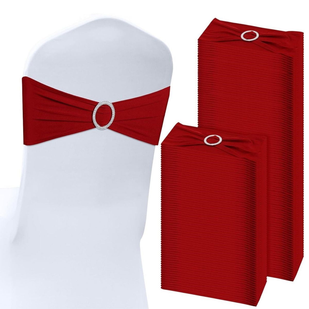 25Pcs Spandex Chair Sashes Chair Bow, Elastic Wedding Chair Cover ...