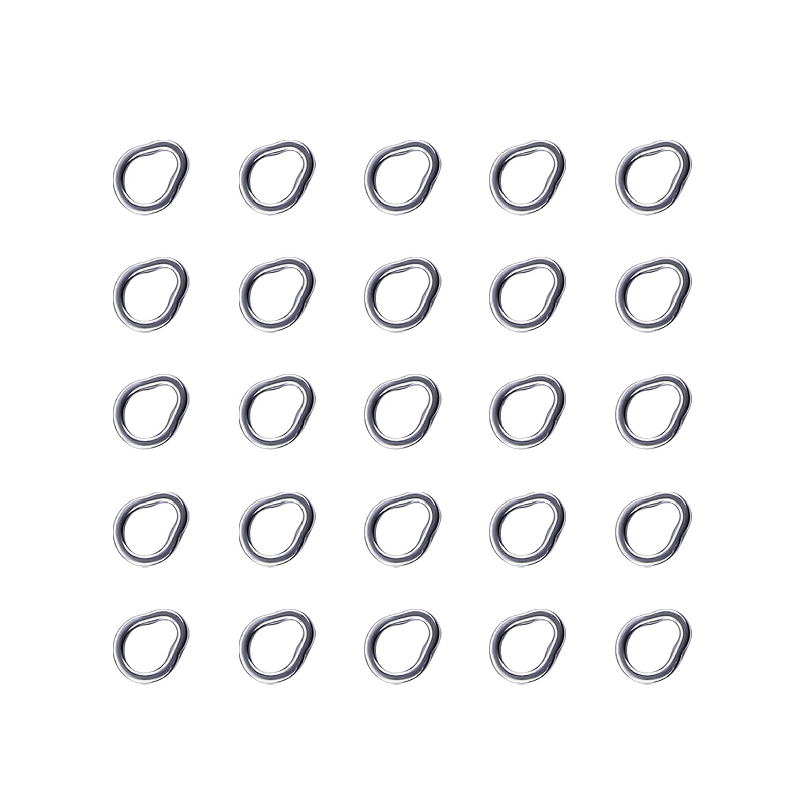 25Pcs Stainless Steel Split Rings Metal Fishing Attachments Link Pear ...