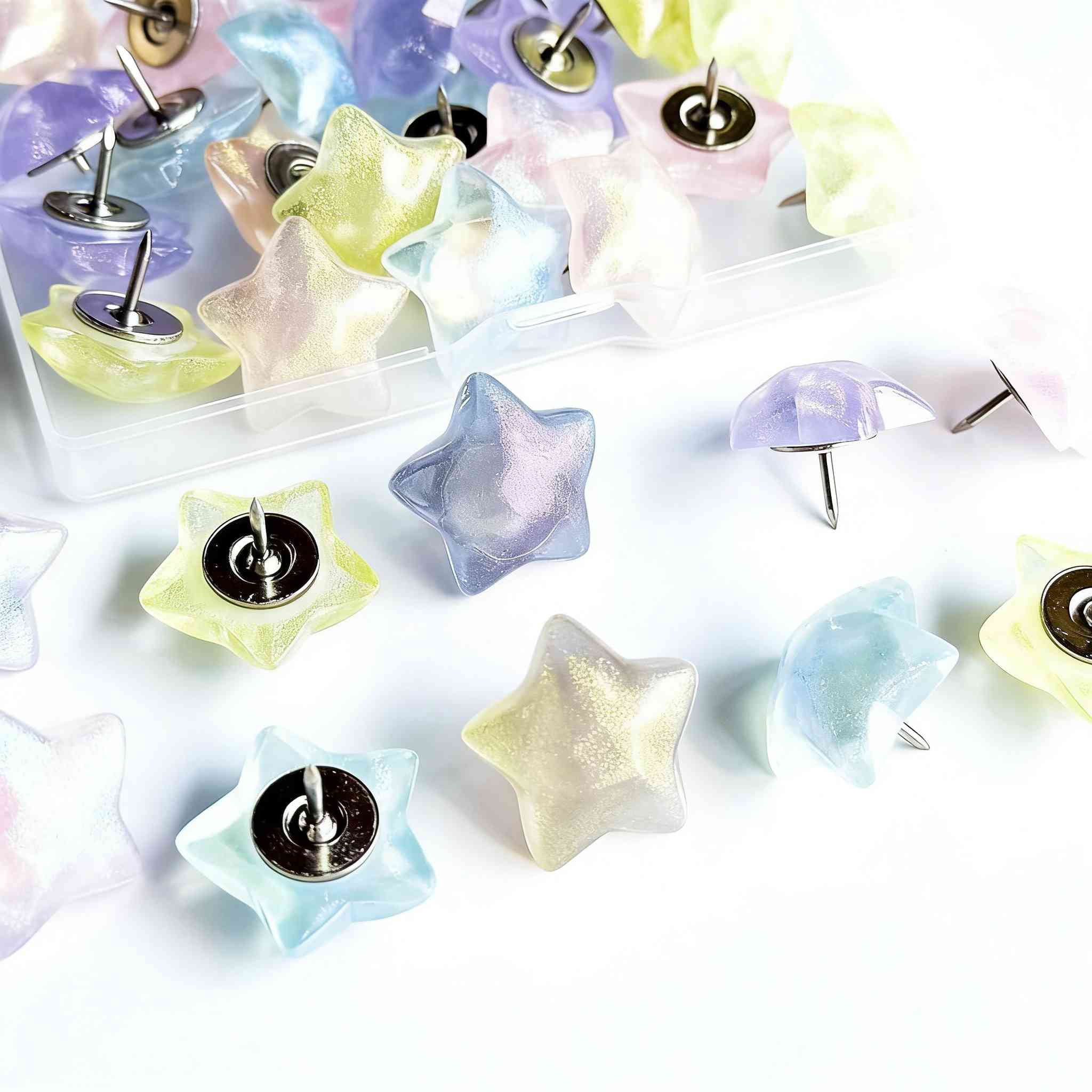 25Pcs Thumb Tacks, Cute Star Glitter Push Pins for Bulletin Board ...