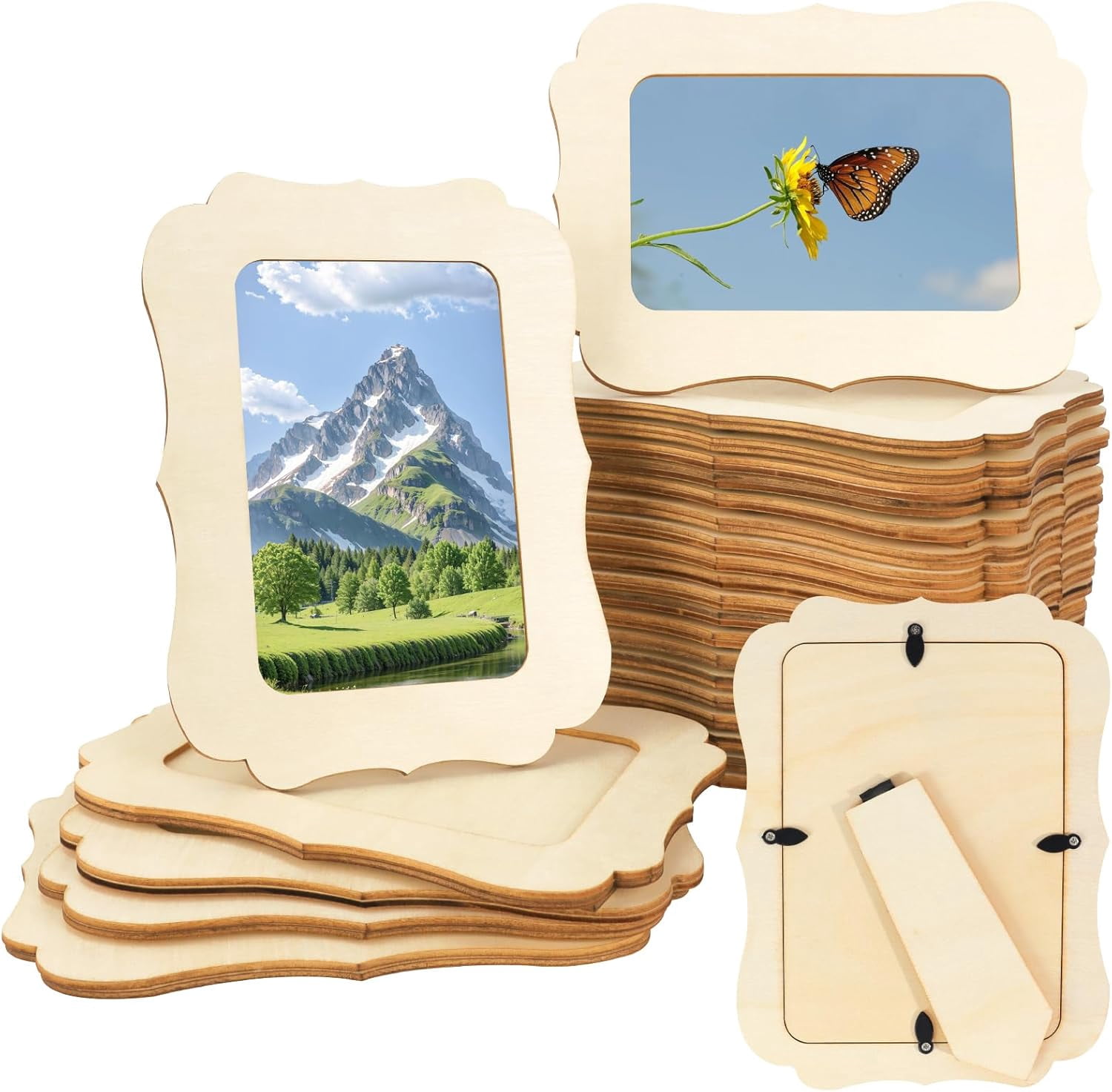 25Pcs Vintage Unfinished 4×6 Inch DIY Wooden Craft Photo Frames ...