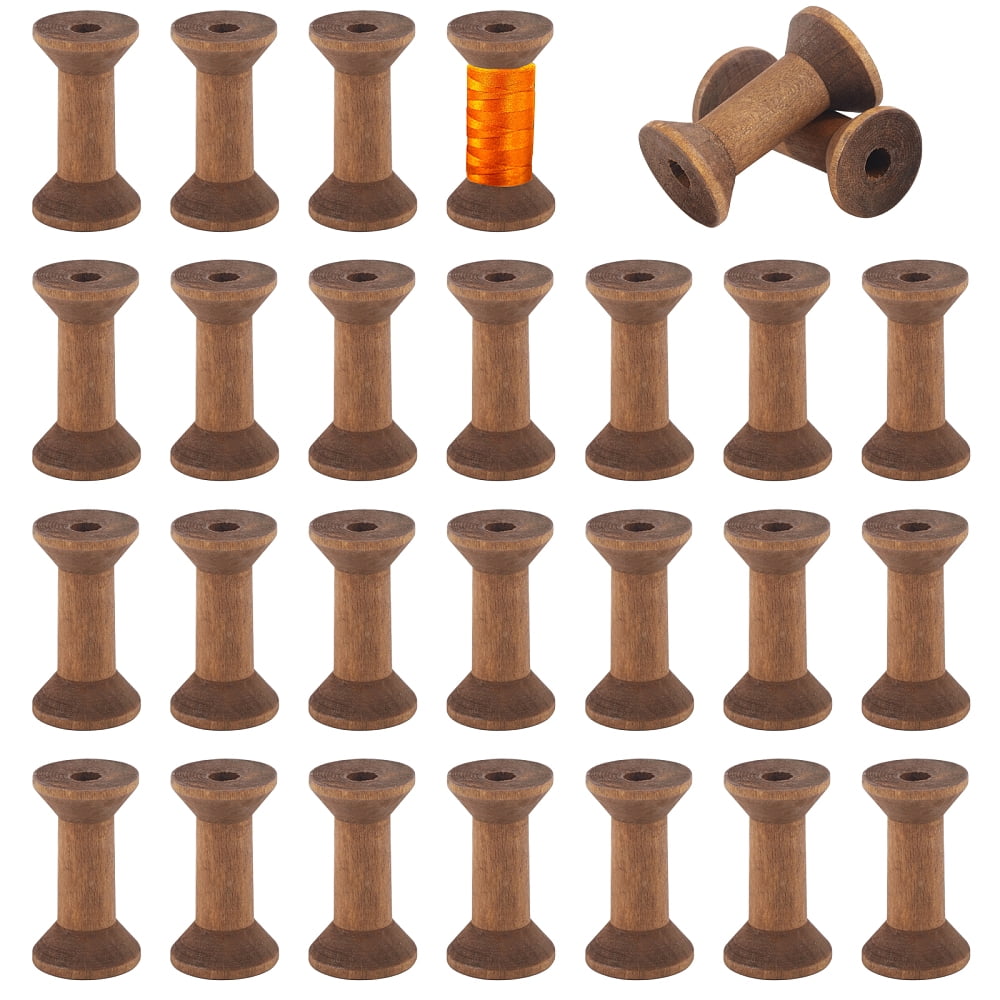 25Pcs Wood Thread Bobbins for Stitch Embroidery Peru 40x21.5mm Hole: 6 ...