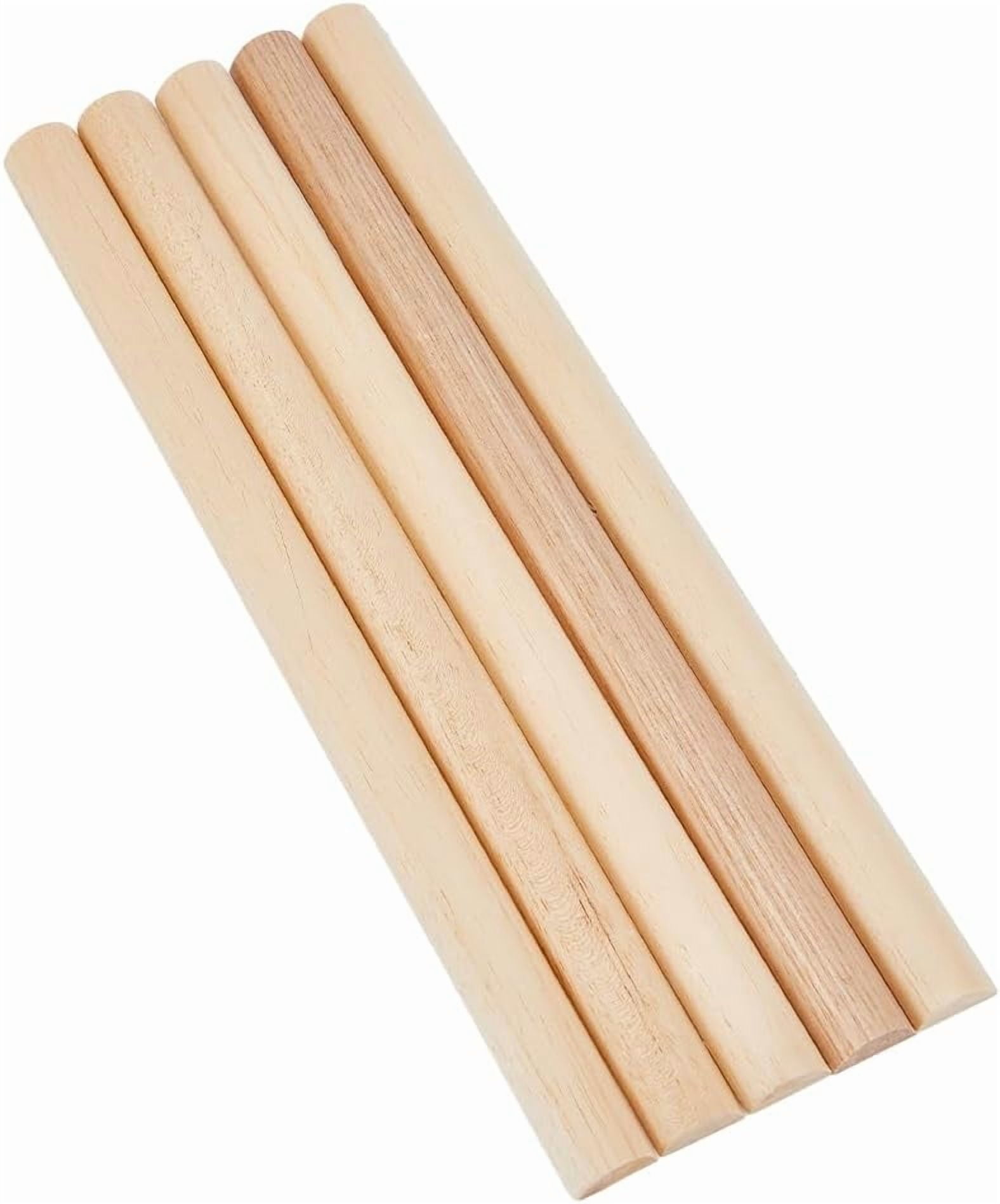 25Pcs Wooden Dowel Rods Burlywood Natural Wood Sticks Half ...