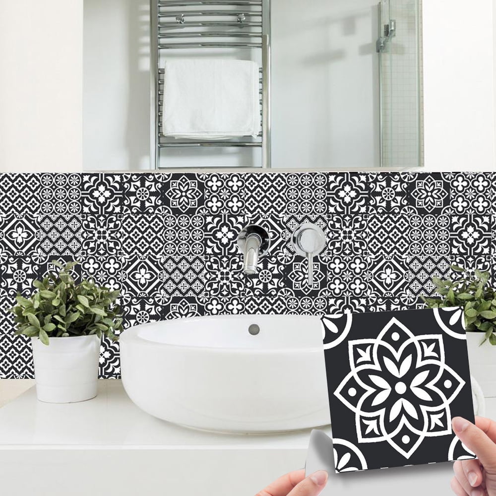 25Piece Peel and Stick Tile Wall Stickers Kitchen Backsplash DIY Decals ...