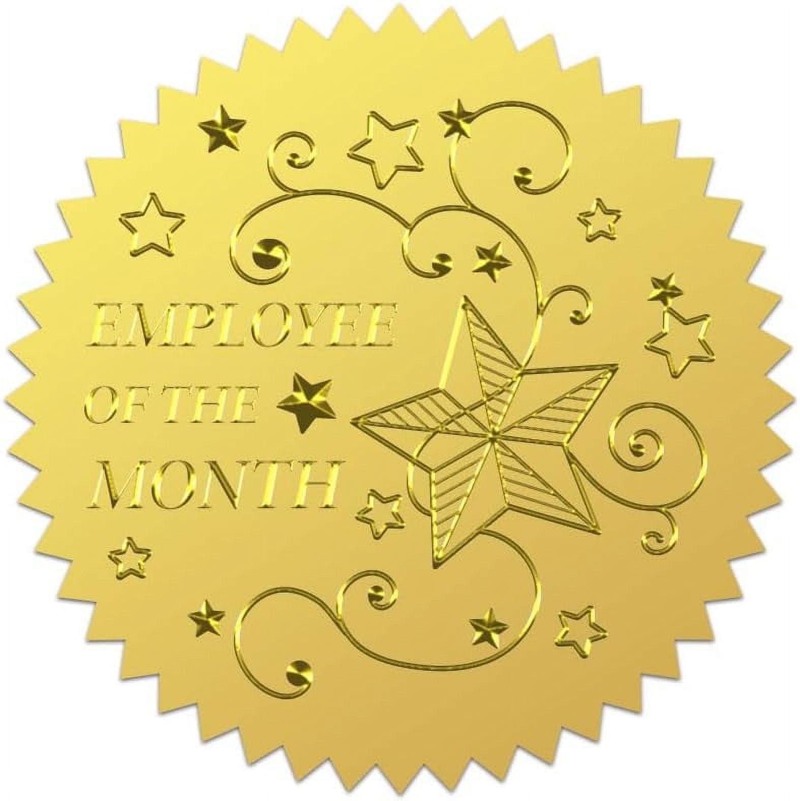 25Sheet 100Pcs Employee of The Month Gold Foil Stickers 2 Inch Star ...