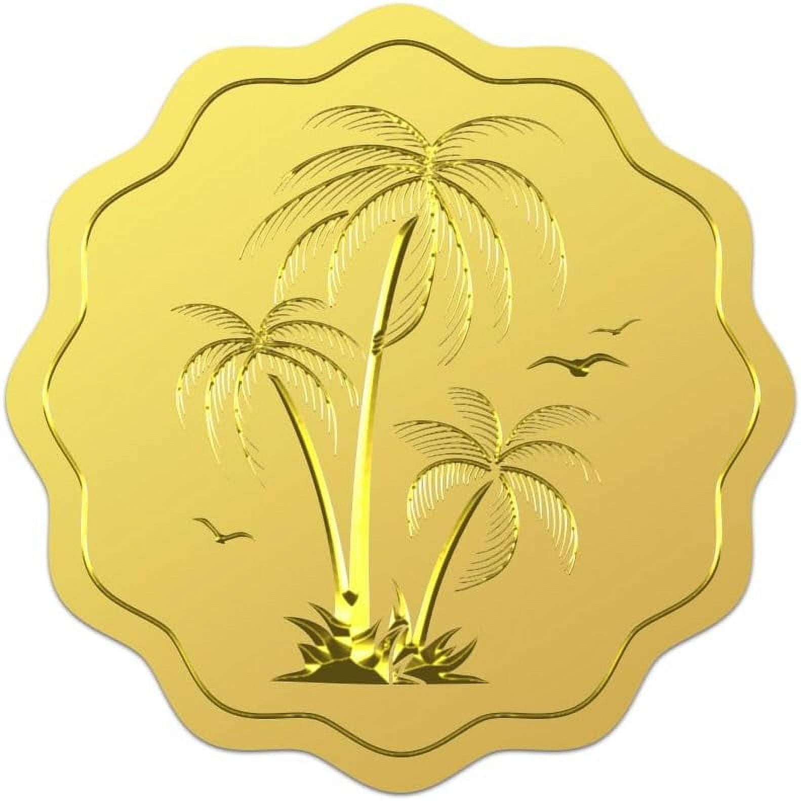 25Sheet 100Pcs Palm Coconut Tree Gold Foil Stickers 2 Inch Sunset Beach ...