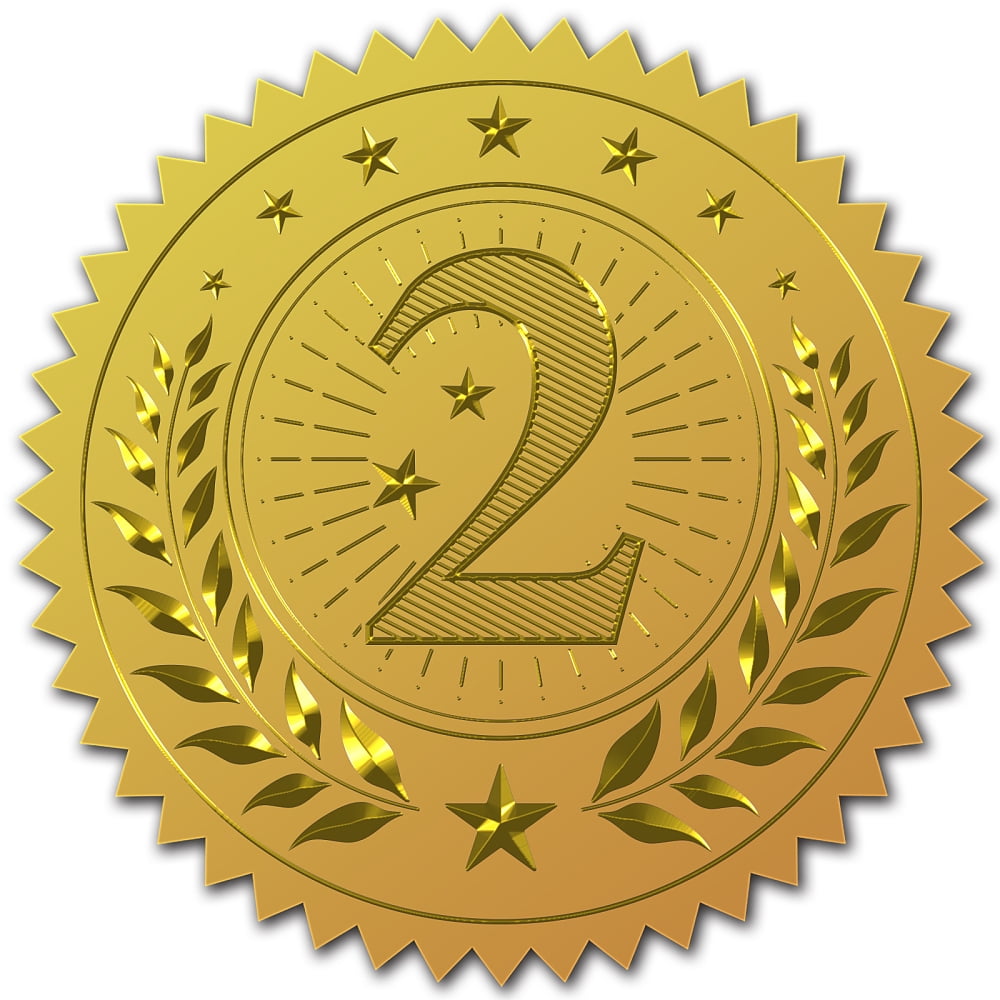 25Sheet 100pcs Gold Foil Stickers Embossed Certificate Seals Self ...