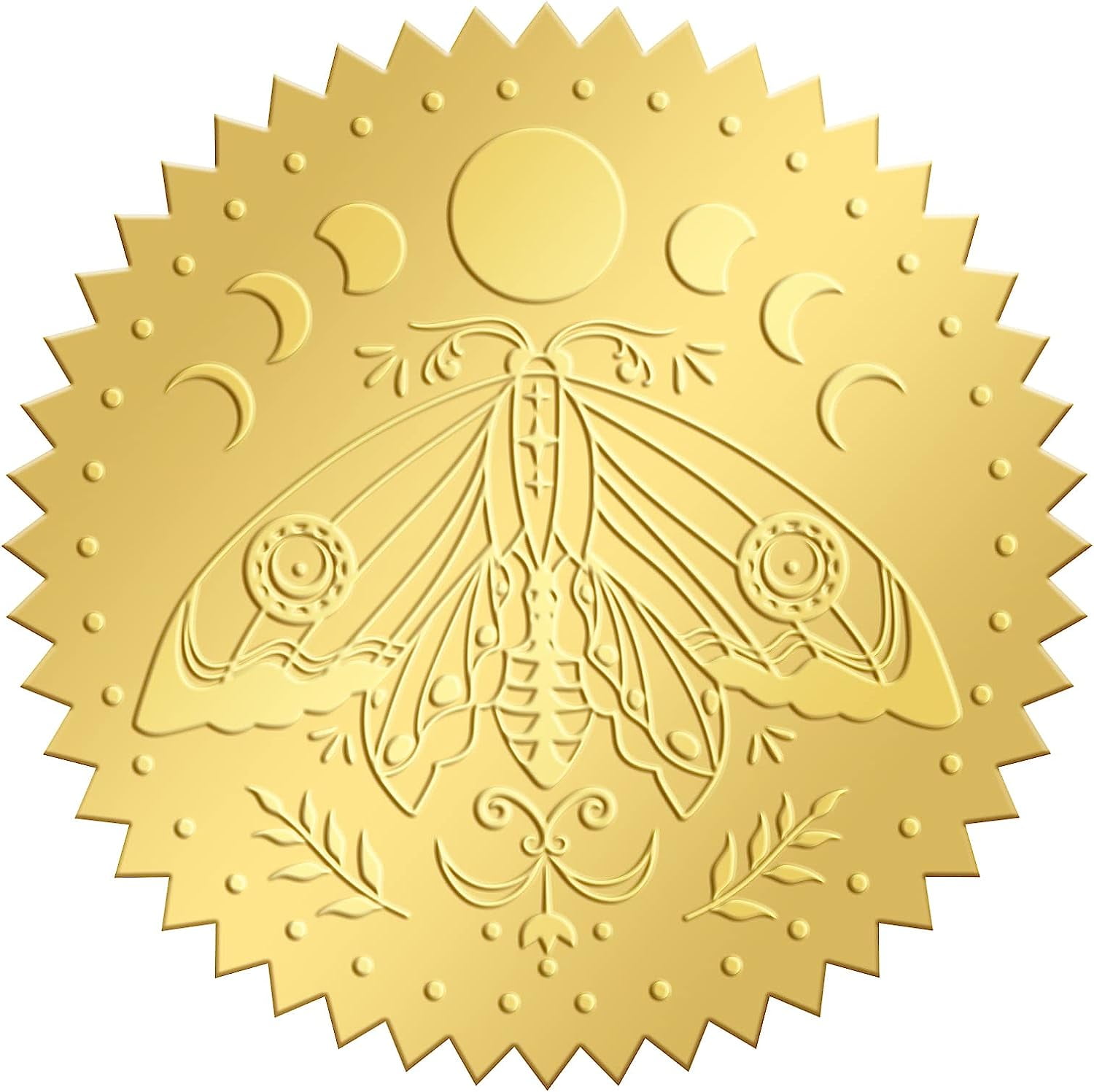 25Sheet 100pcs Gold Foil Stickers Embossed Certificate Seals Self ...