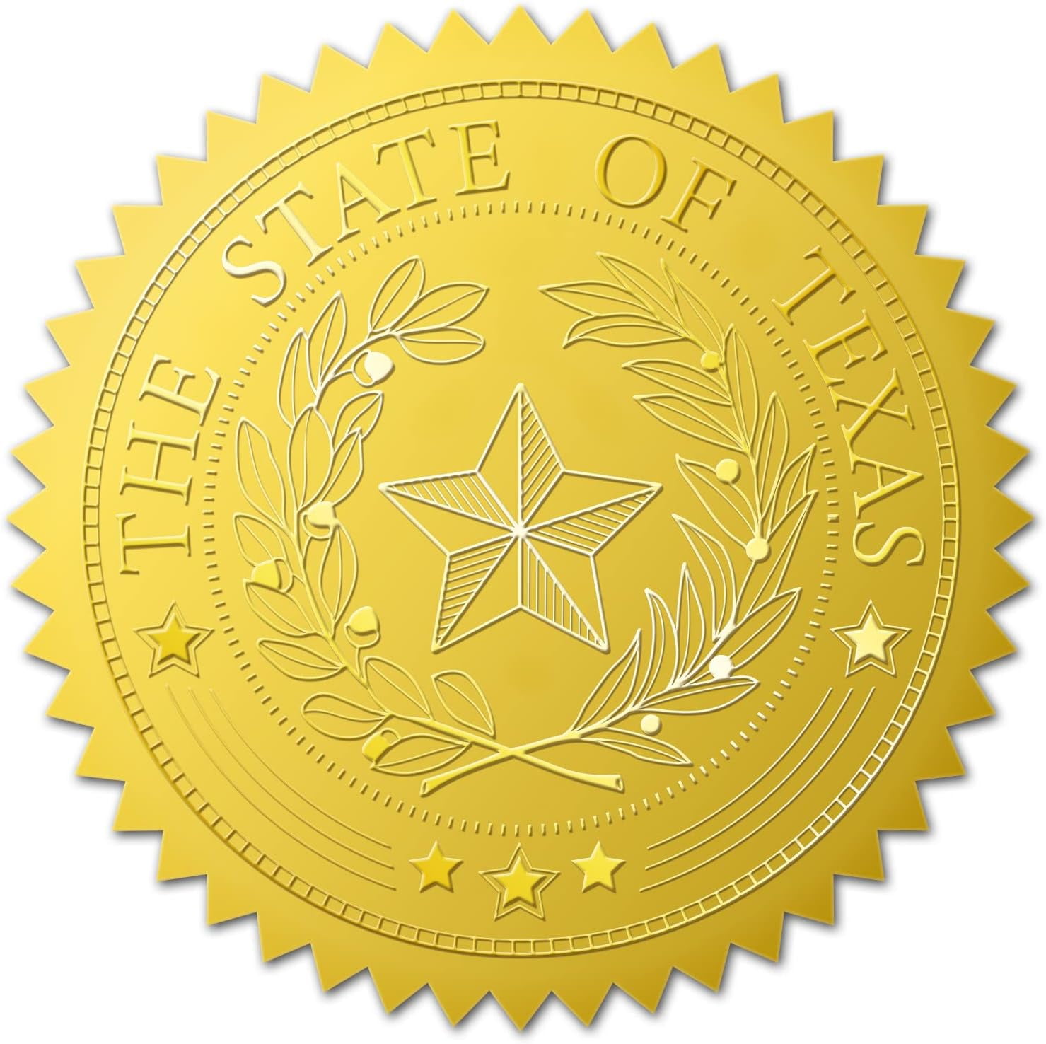 25Sheet 100pcs Star Theme Embossed Gold Foil Seals 2" the State of ...