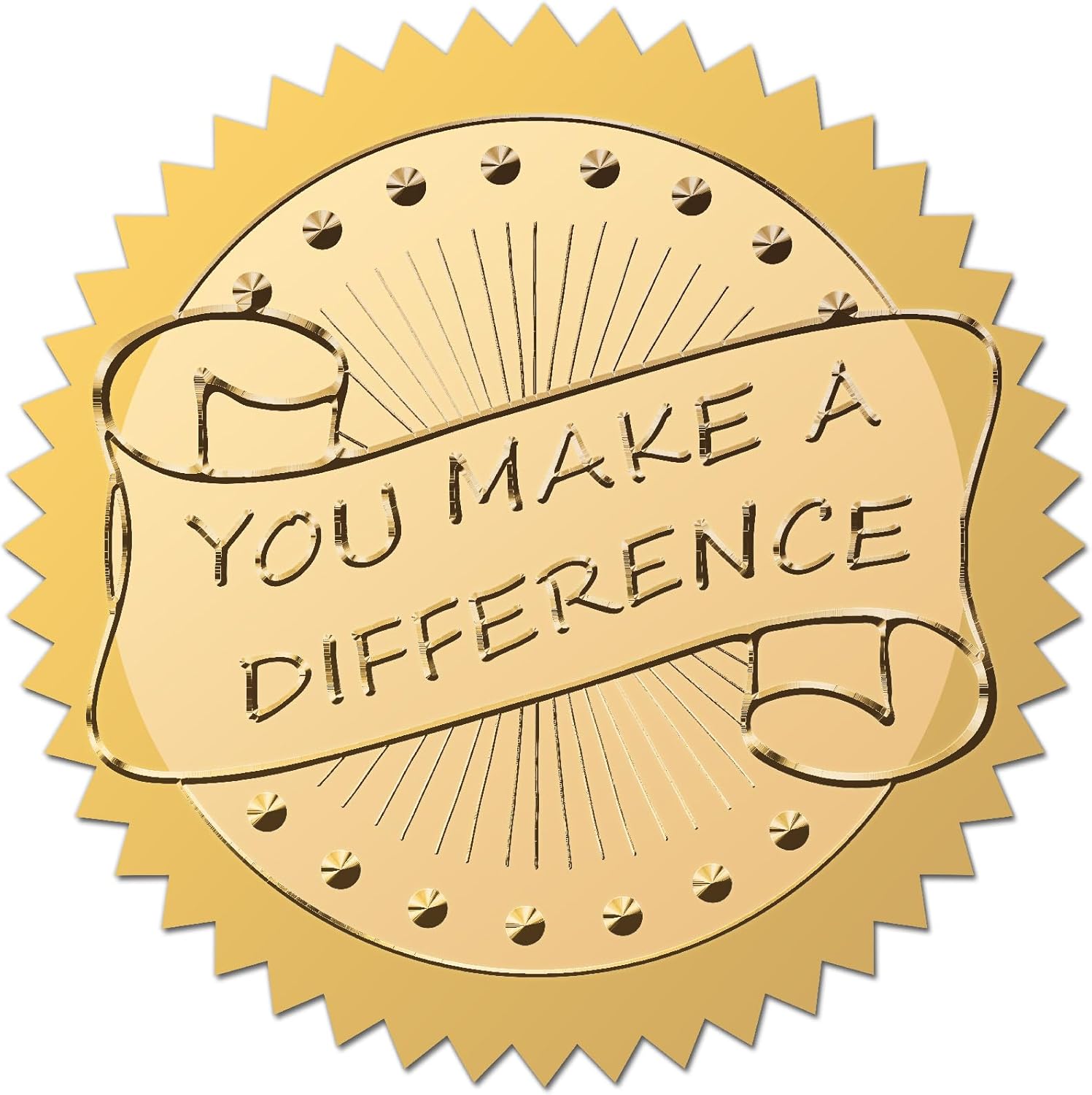 25Sheet 2" 100PCS Gold Foil Certificates Stickers You Make A Difference ...