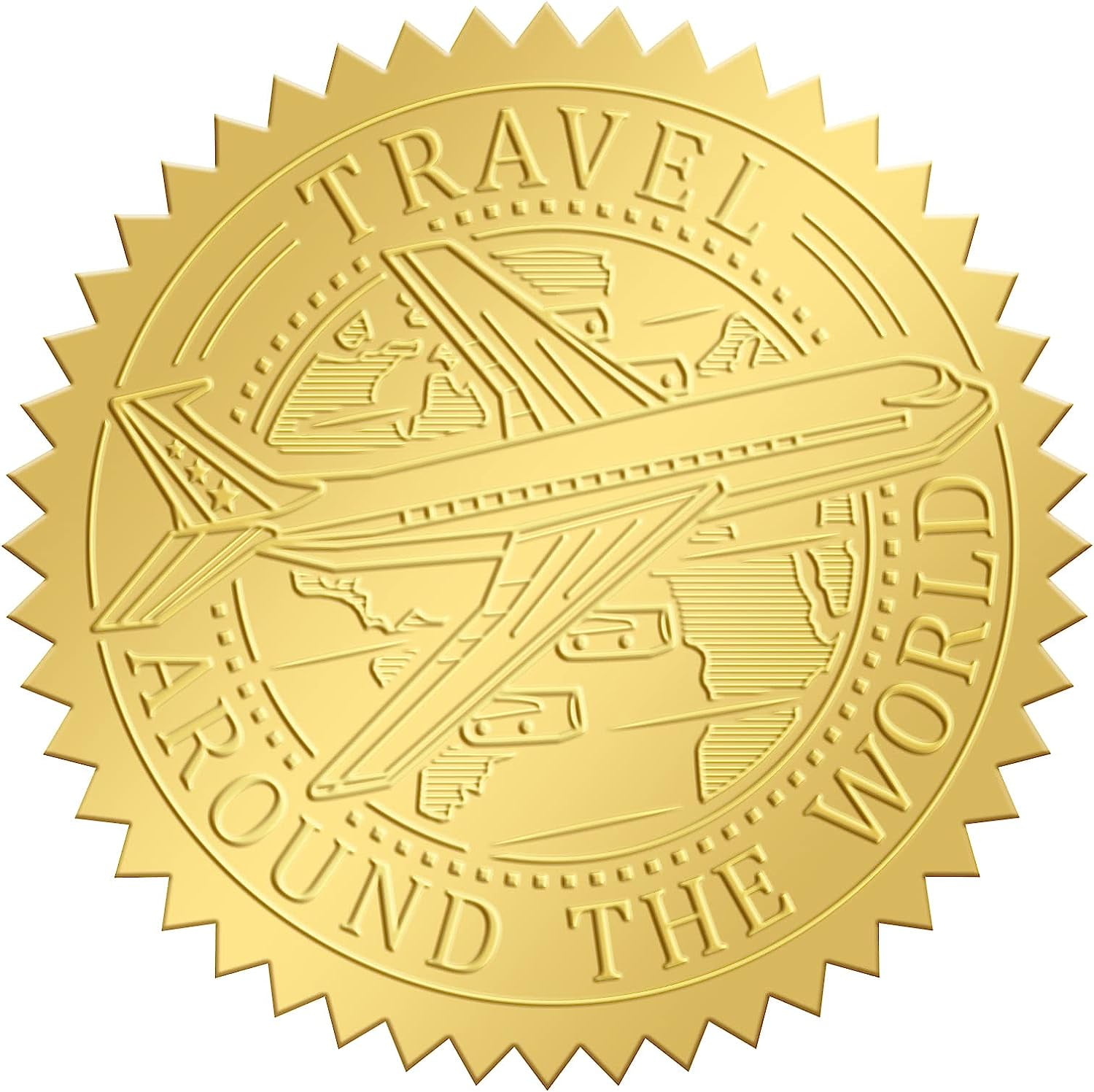 25Sheet 2" Gold Foil Sticker Airplane 100pcs Certificate Seals Gold ...