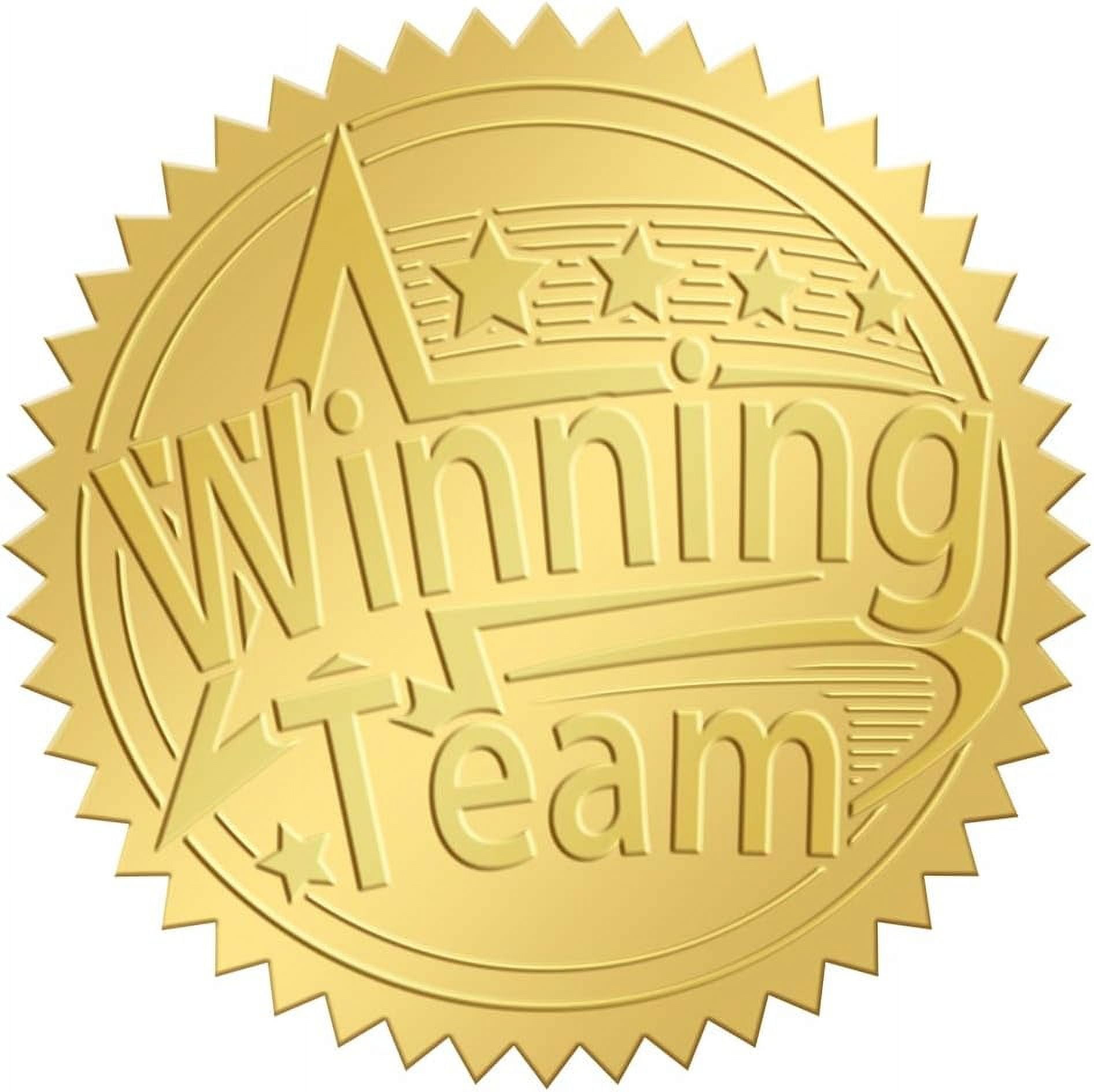 25Sheet 2 Inch Envelope Seals Stickers Winning Team 100pcs Embossed ...