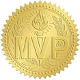 2 Inch Gold Embossed Envelope Seals Stickers MVP Certificate Award ...