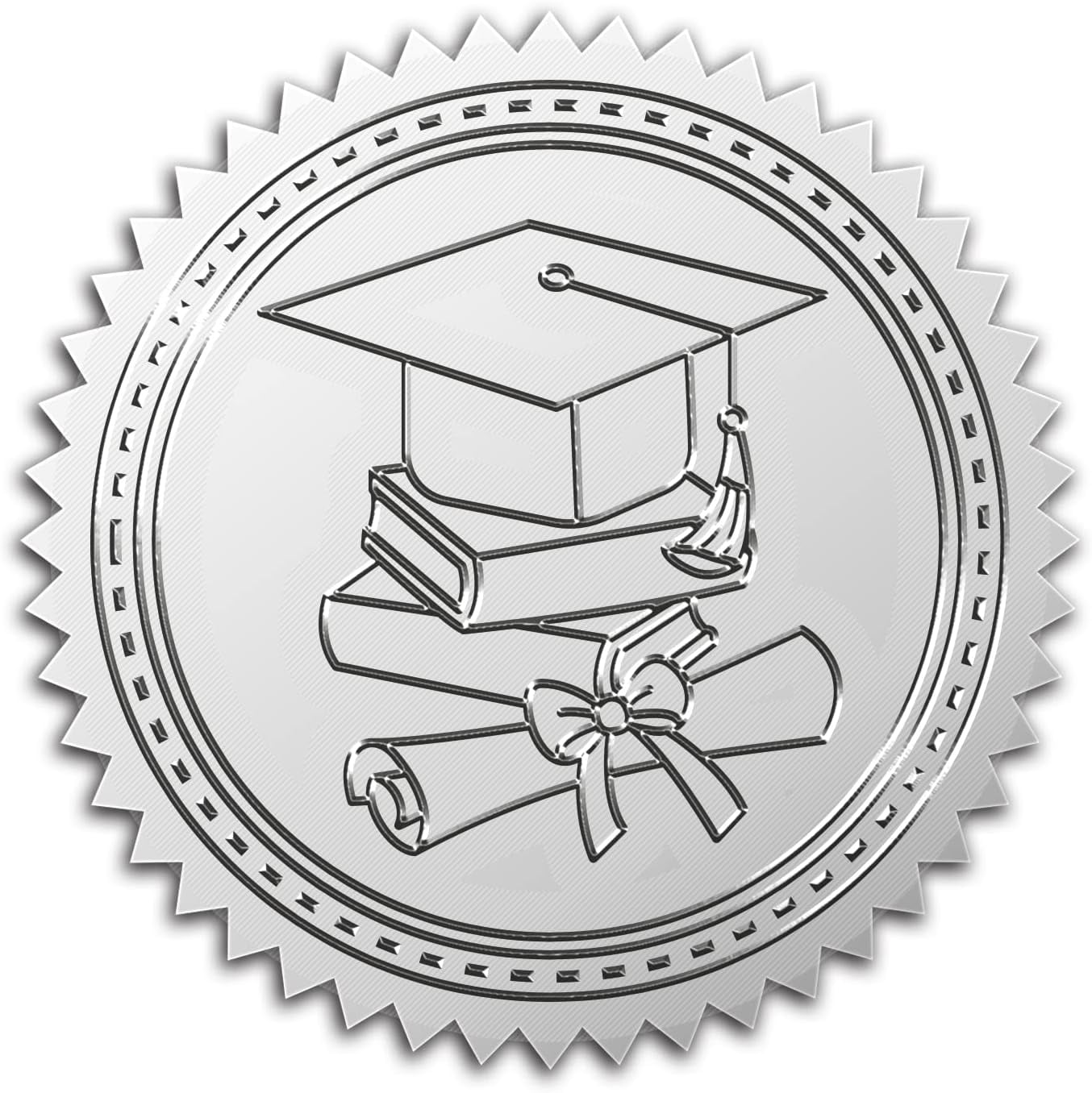 25Sheet 2" Silver Foil Sticker Graduation 100pcs Certificate Seals ...
