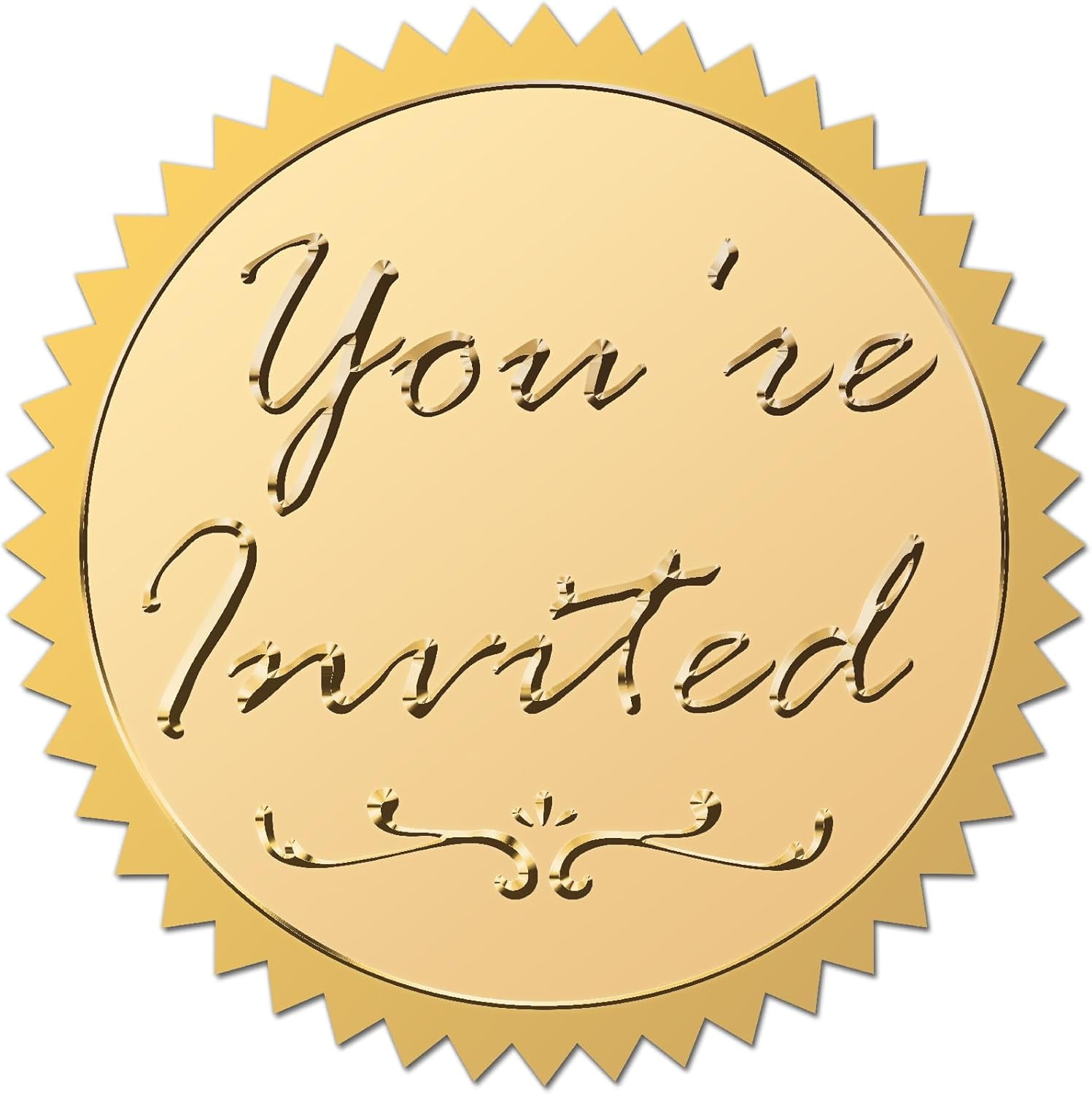 25Sheet 2" You're Invited Gold Seal Stickers Self Adhesive Round ...