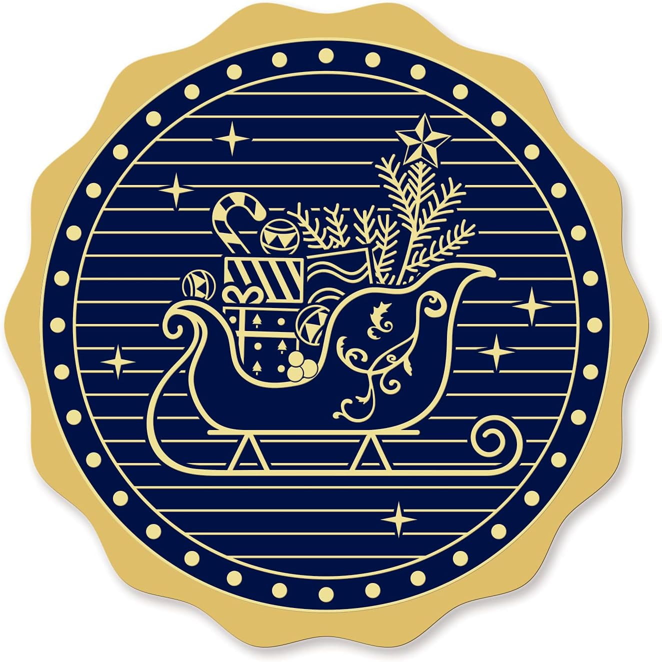 25Sheet Gold Foil Certificate Seals 2" Round Self Adhesive Embossed ...