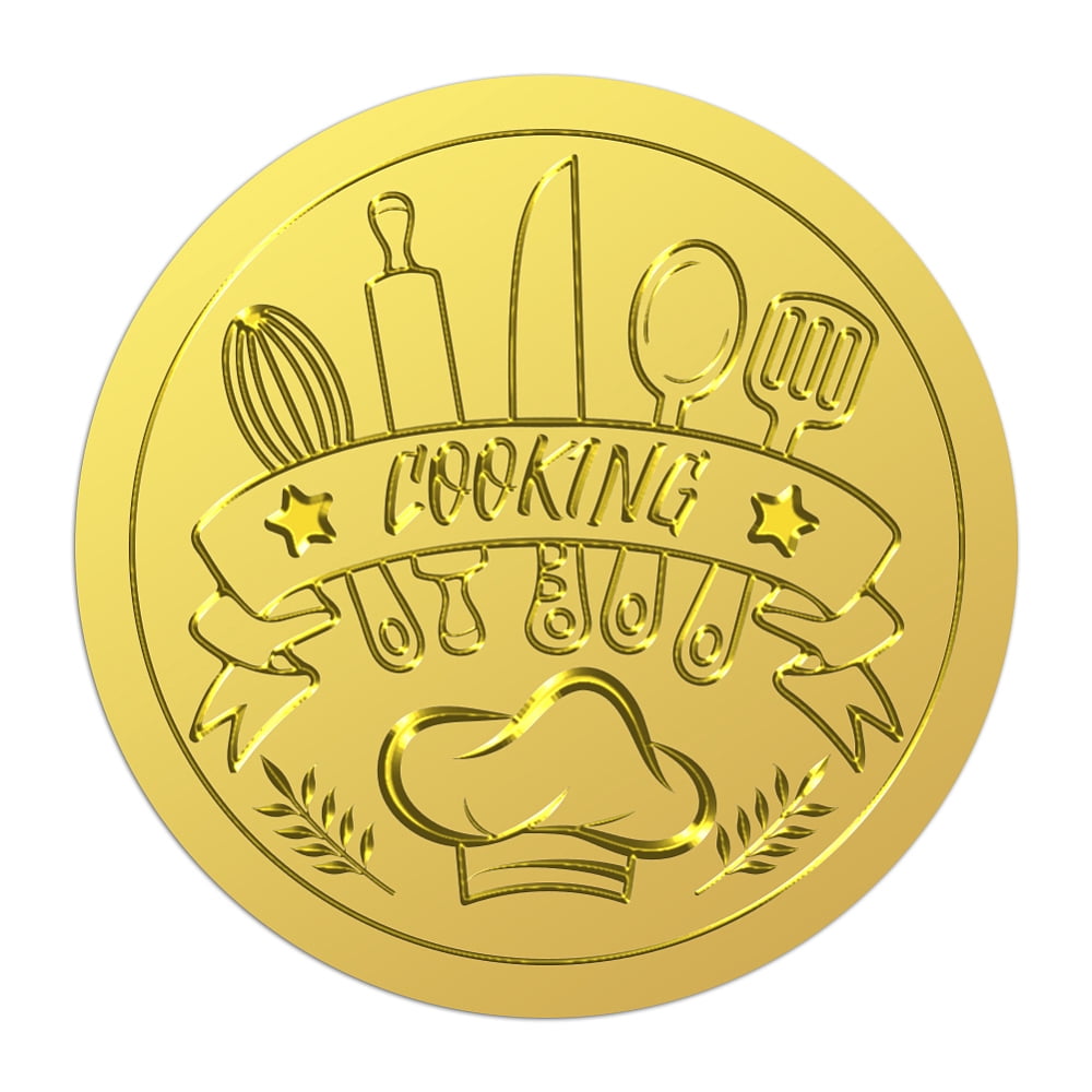 25Sheet Plastic Self Adhesive Gold Foil Embossed Stickers Medal ...