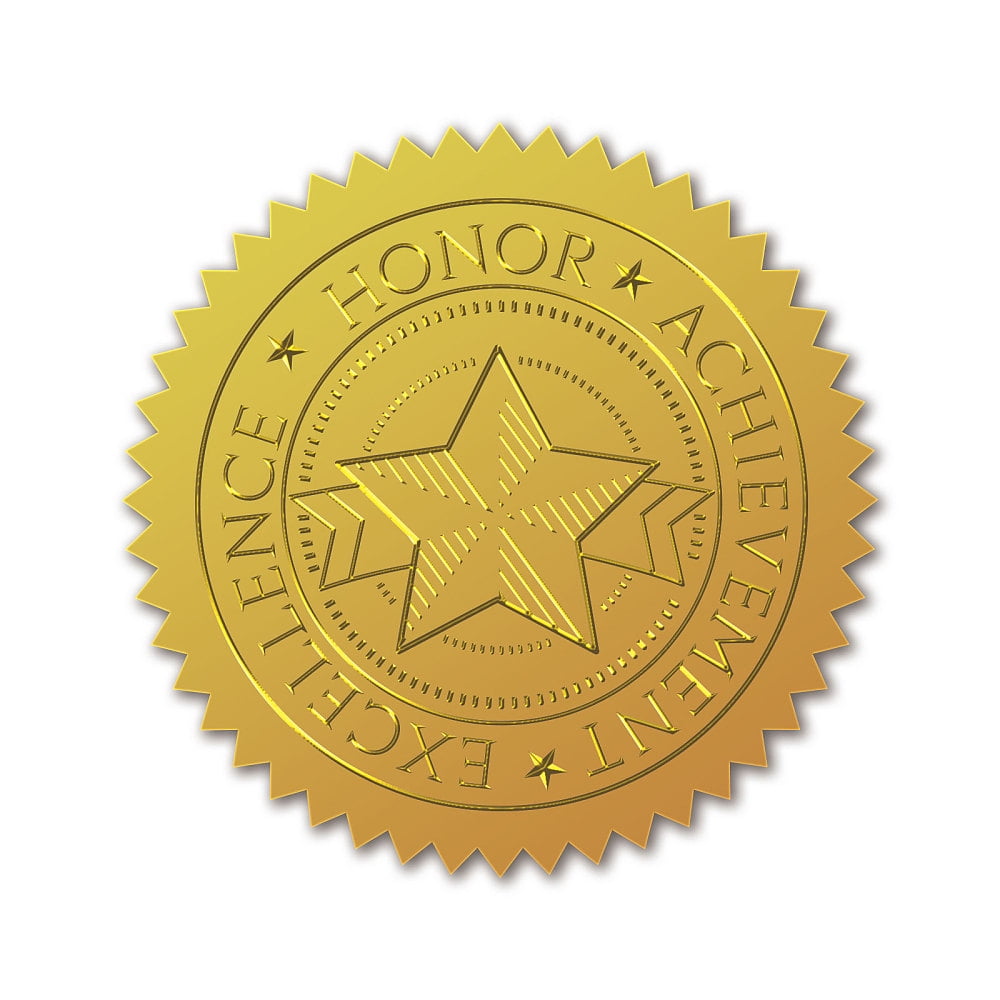 25Sheet Self Adhesive Gold Foil Embossed Stickers Medal Decoration ...