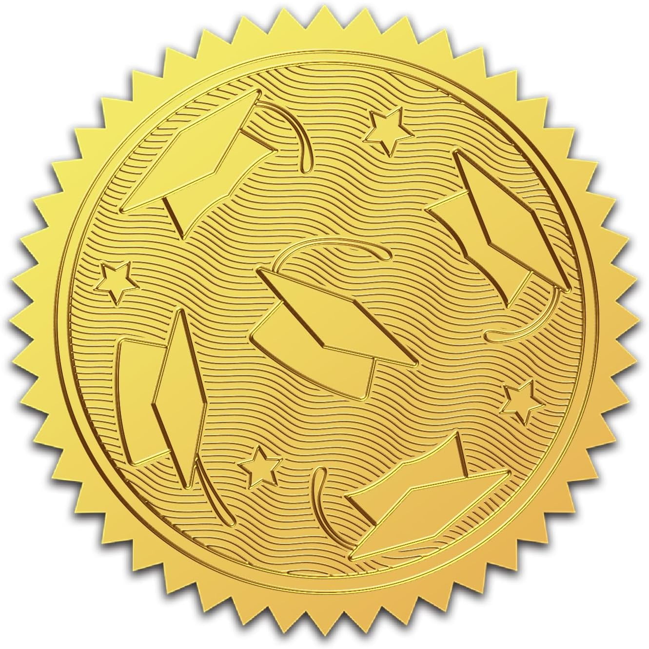 25Sheet Self Adhesive Gold Foil Embossed Stickers Medal Decoration ...