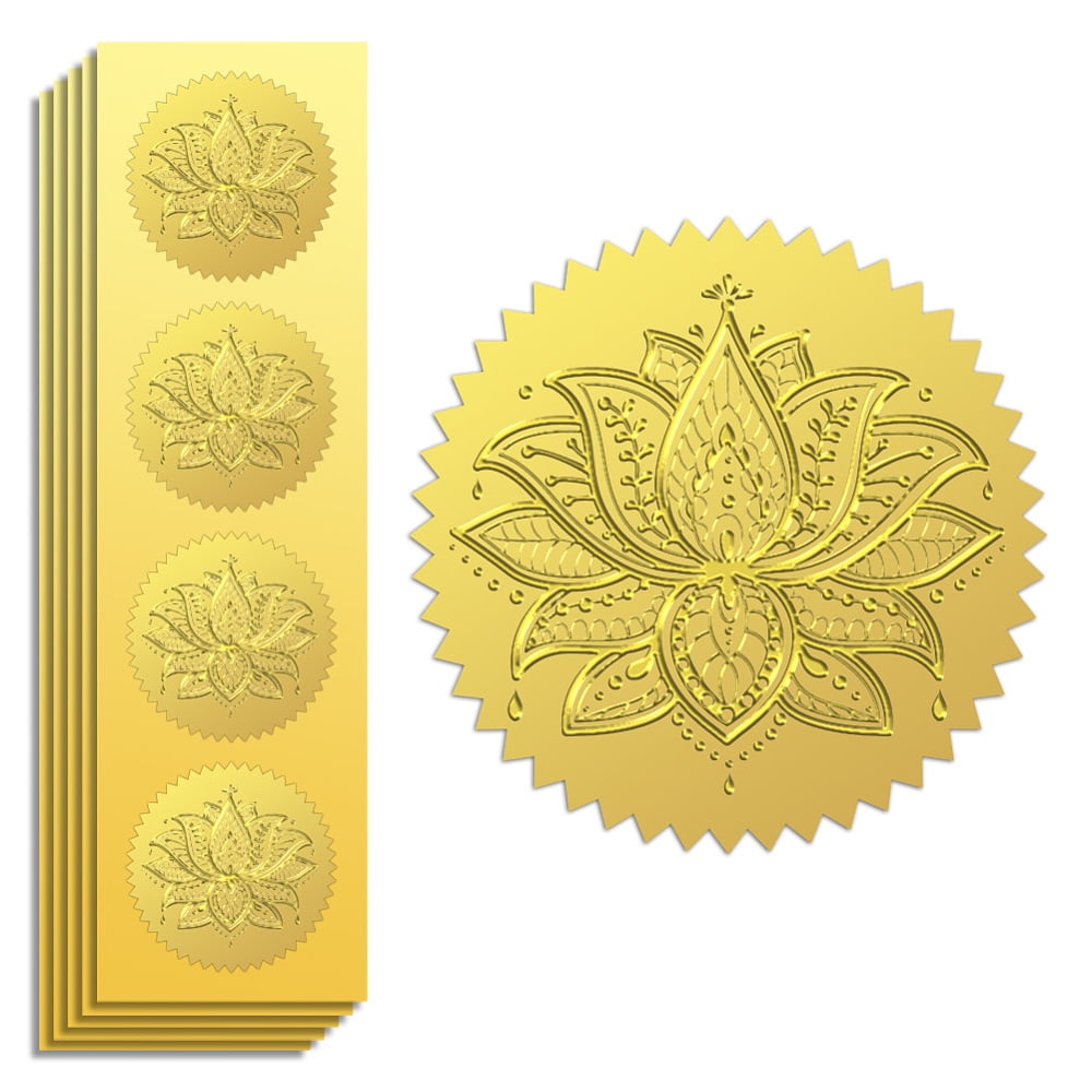 25Sheet Self Adhesive Gold Foil Embossed Stickers Medal Decoration ...