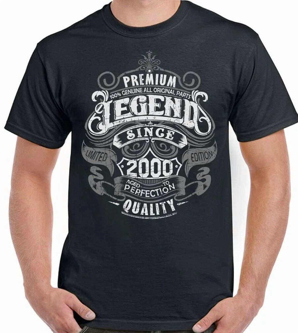 25Th Birthday T-Shirt Since 2000 Mens Womens 24 Year Old Top Legend ...