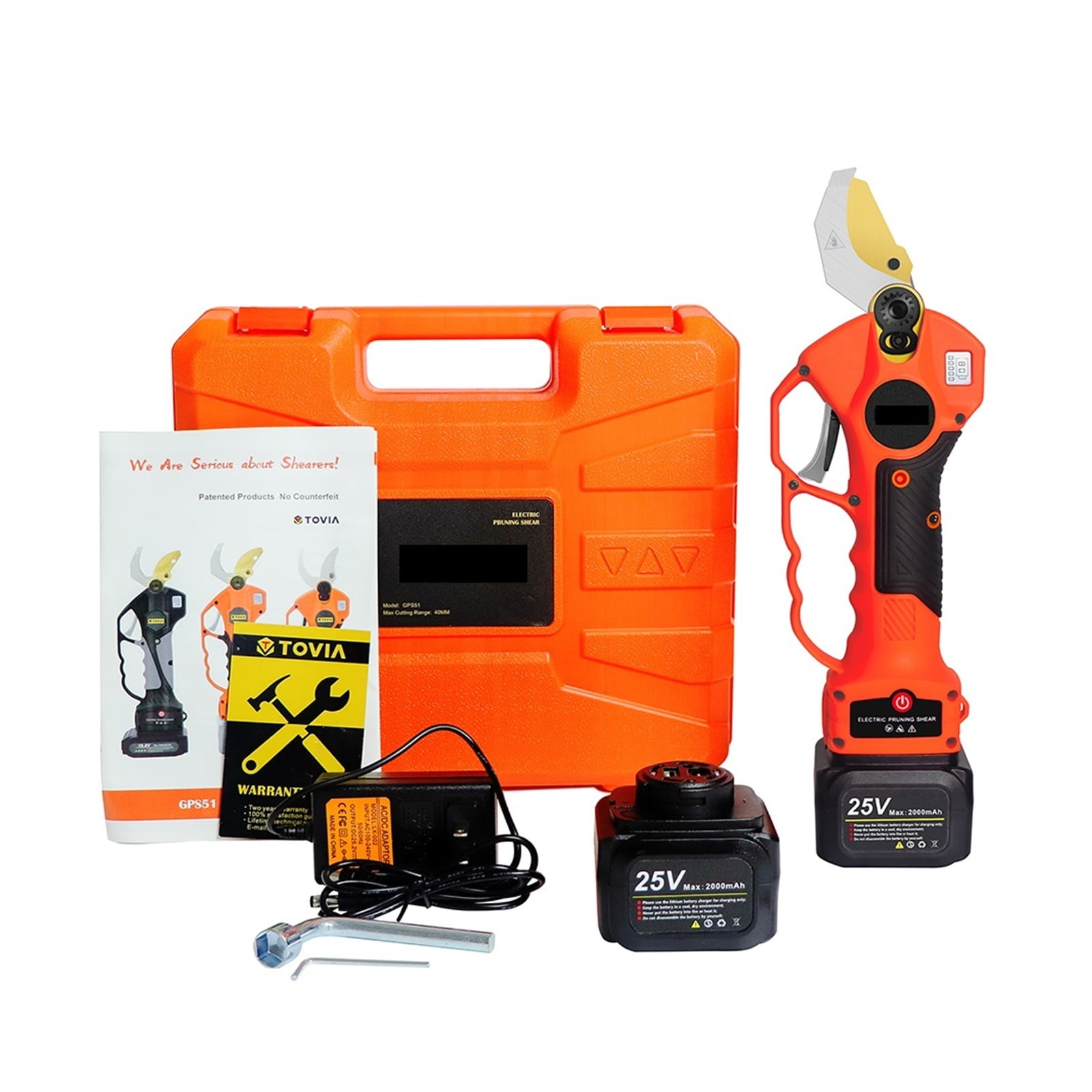 25V 40mm Cordless Electric Pruner Pruning Shear Efficient Fruit Tree ...