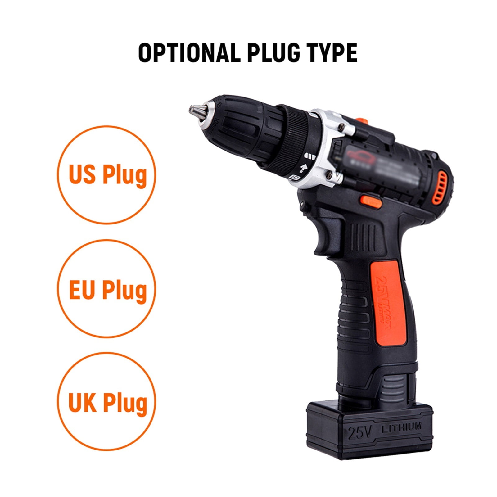 25V Cordless Drill / Driver Kit 1350rpm Variable Speed Polisher Car ...