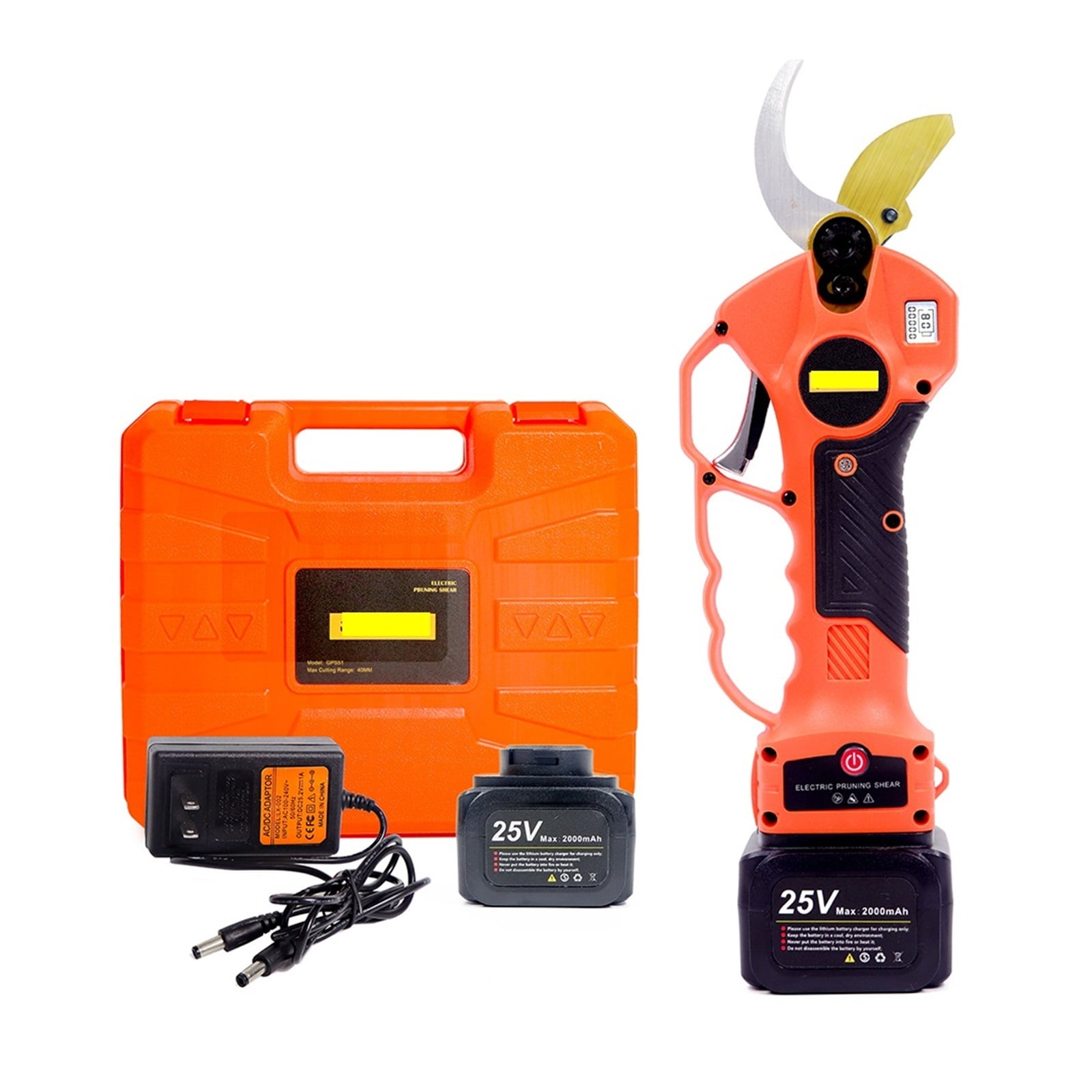 25V Cordless Pruner 40mm Electric Pruning Shear With Reach Extension ...