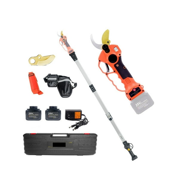 25V Cordless Pruner 40mm Electric Pruning Shear With Reach Extension ...