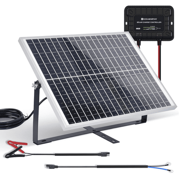 25W 12V Solar Battery Trickle Charger Maintainer, Waterproof Solar ...