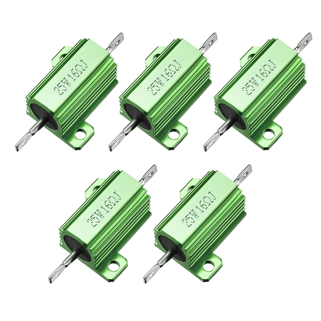 25W 16 Ohm Aluminium Housing Chassis Mount Wirewound Power Resistors ...