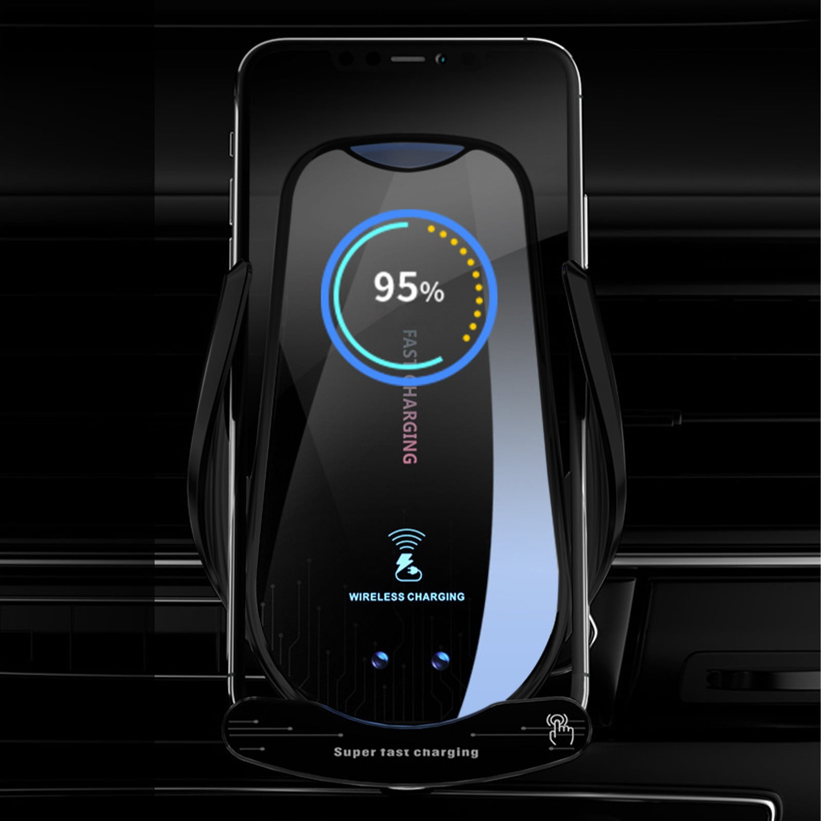 25W Car Magnetic Wireless Fast Charger, Colorful LED, Aromatherapy ...