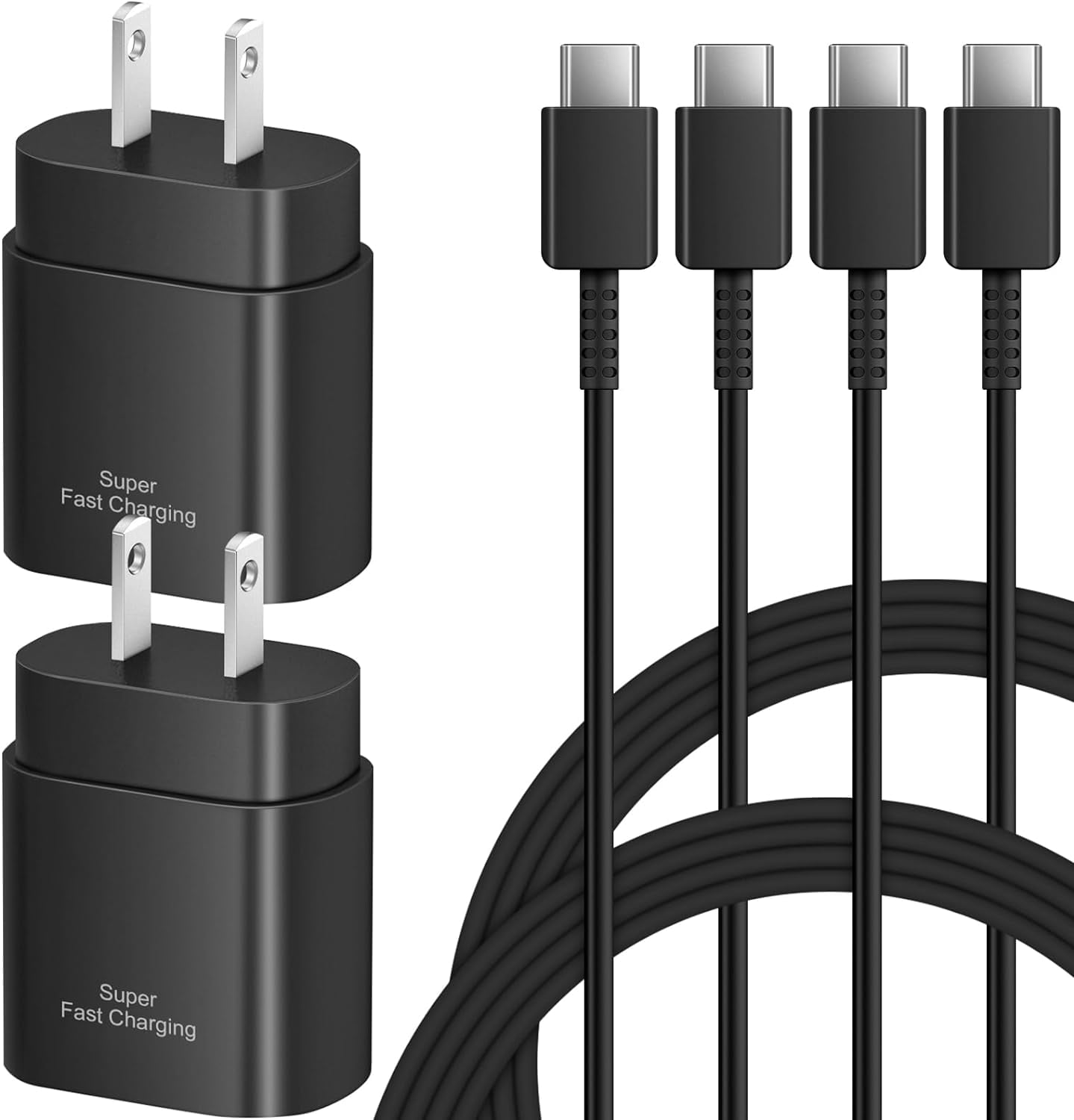 25W Samsung Type C Charger Fast Charging - 2 Pack USB C Charger Block ...