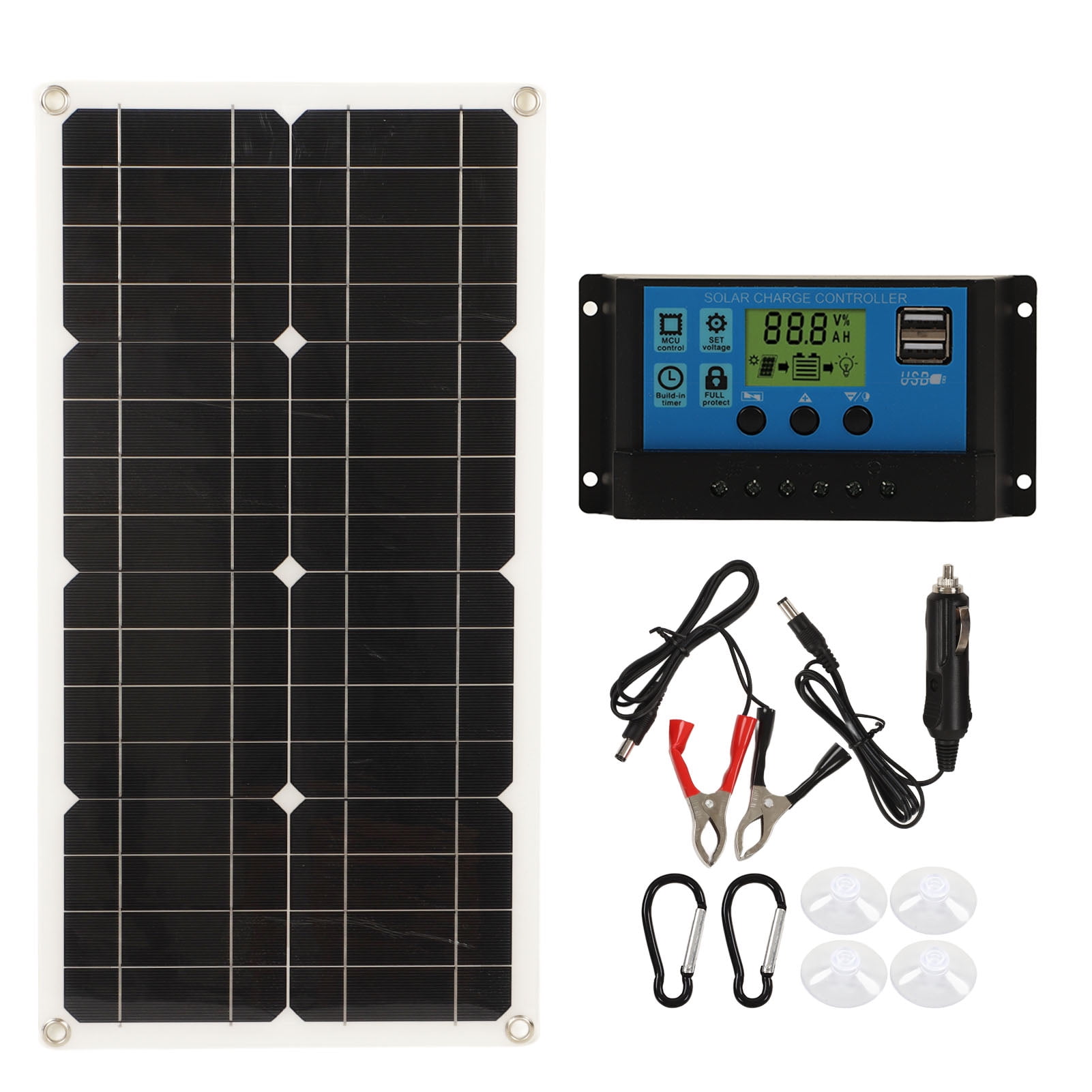 25W Solar Panel IP65 Waterproof 12V 24V Adaptive High Power Over Charge ...