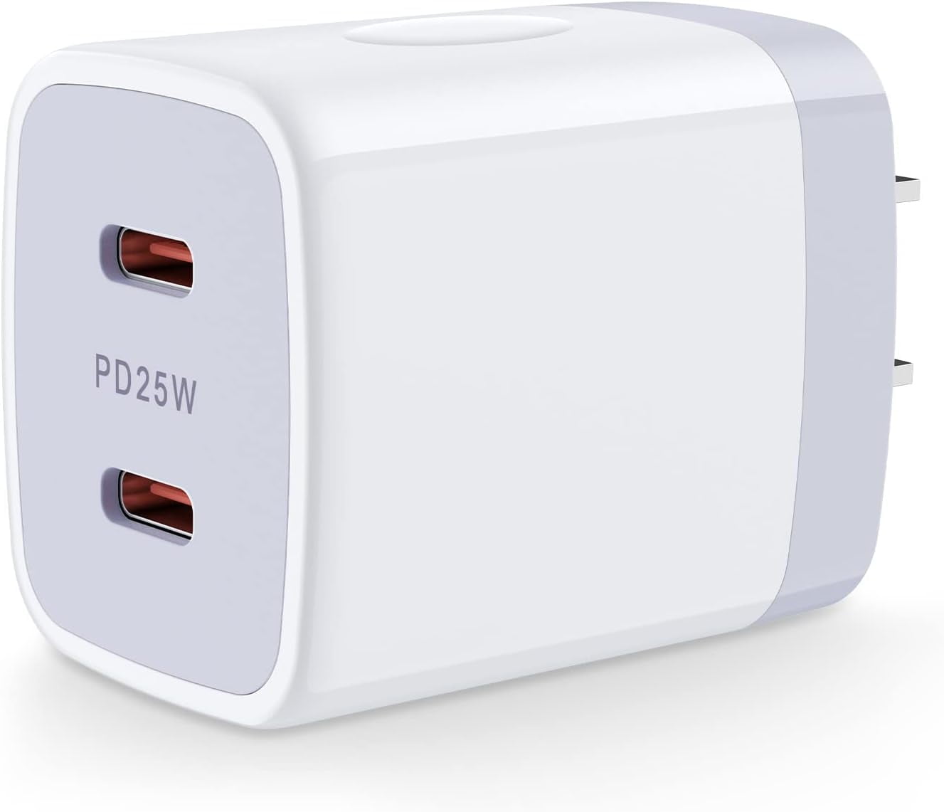 25W Type C Charger Block, USB C Cube Dual Port USB C Wall Adapter C ...