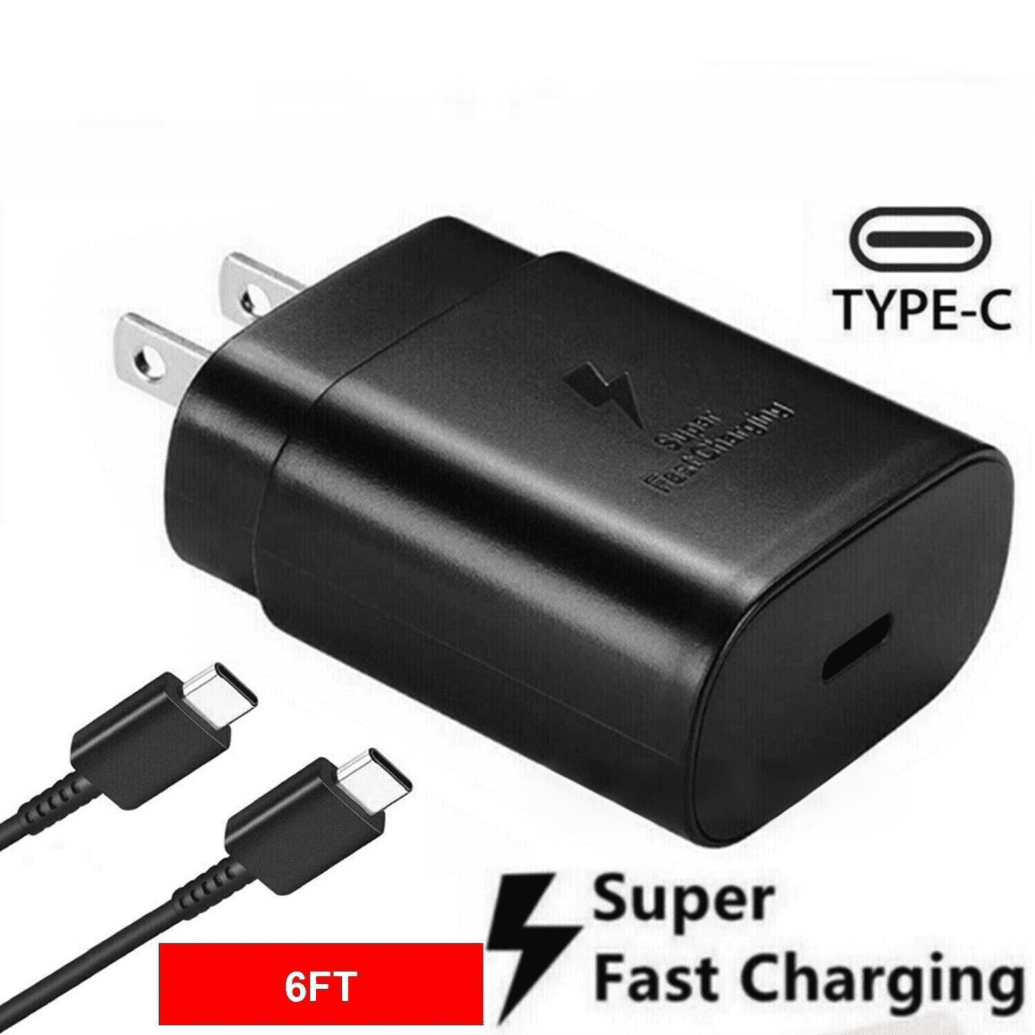 25W USB-C Fast Wall Charger with 6FT Cable, PD 3.0 Power Adapter for ...
