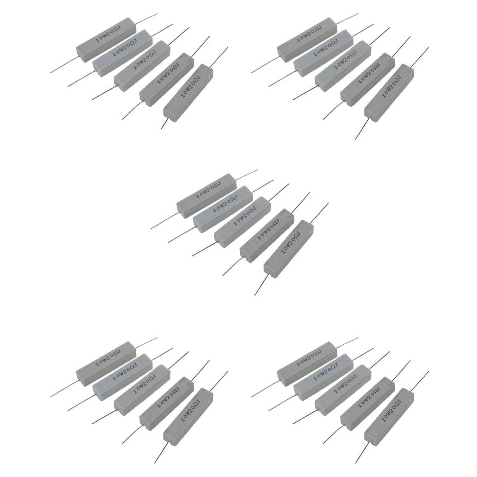 25X 10W 20 Ohm 5% Wirewound Ceramic Cement Resistor 10 Watt,25 x Cement ...