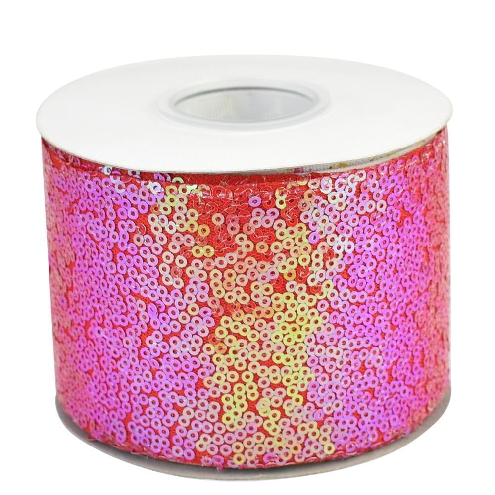 25Yards/Roll 75mm Gold Film Series Sequin Scribble Sequin Ribbon for ...