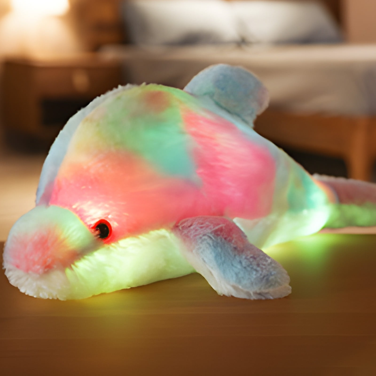 25cm 9.8 '' Light up Colored Stuffed Dolphins Animals, Kids Plushs Soft ...