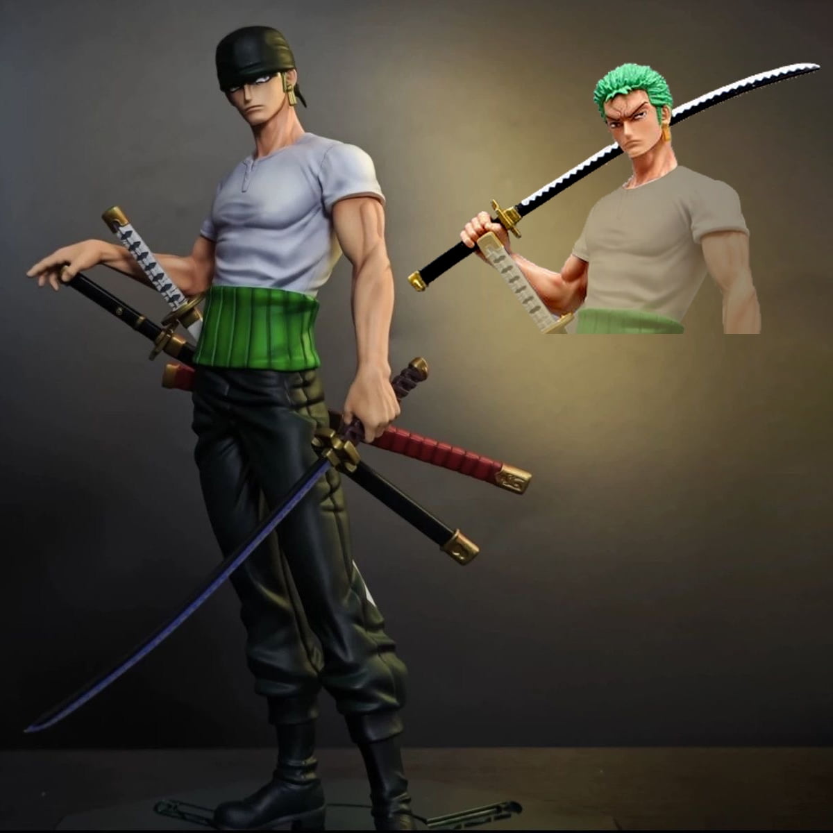 25cm/9.84in Anime One Piece Figure Roronoa Zoro Figure PVC Statue ...