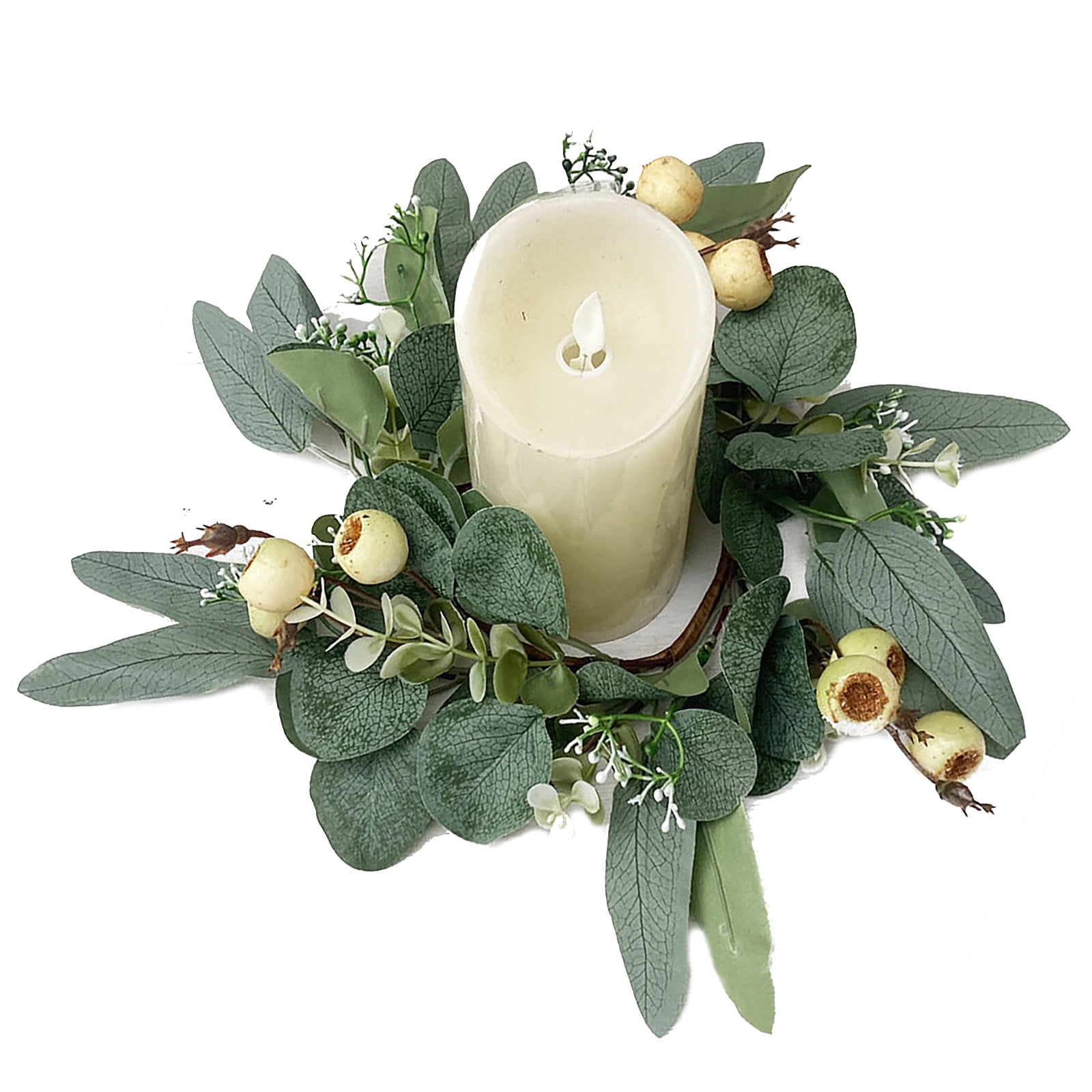 25cm Candlestick Wreath Christmas Plant Garlands Rings Wreath ...