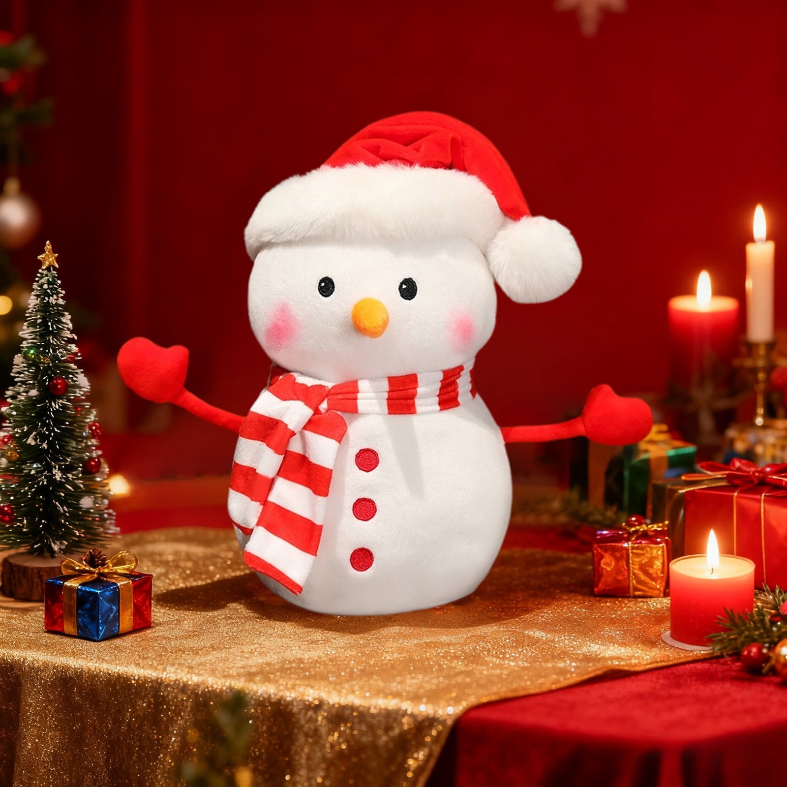 25cm Christmas Snowman Plush Toys, Cute Christmas Stuffed Snowman Doll ...