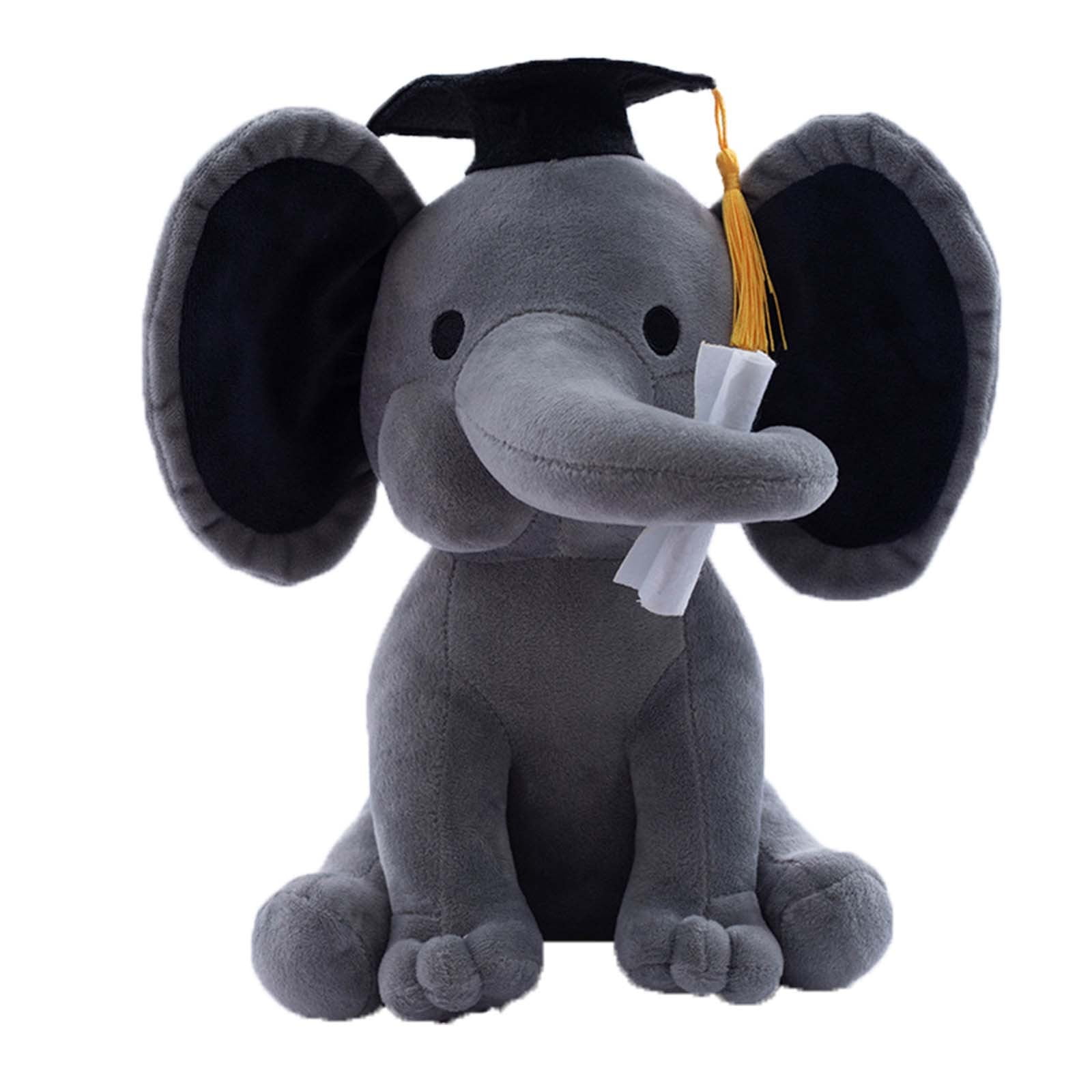 25cm Doctoral Hat Graduation Elephant Plush Toy - Cute Souvenir for ...