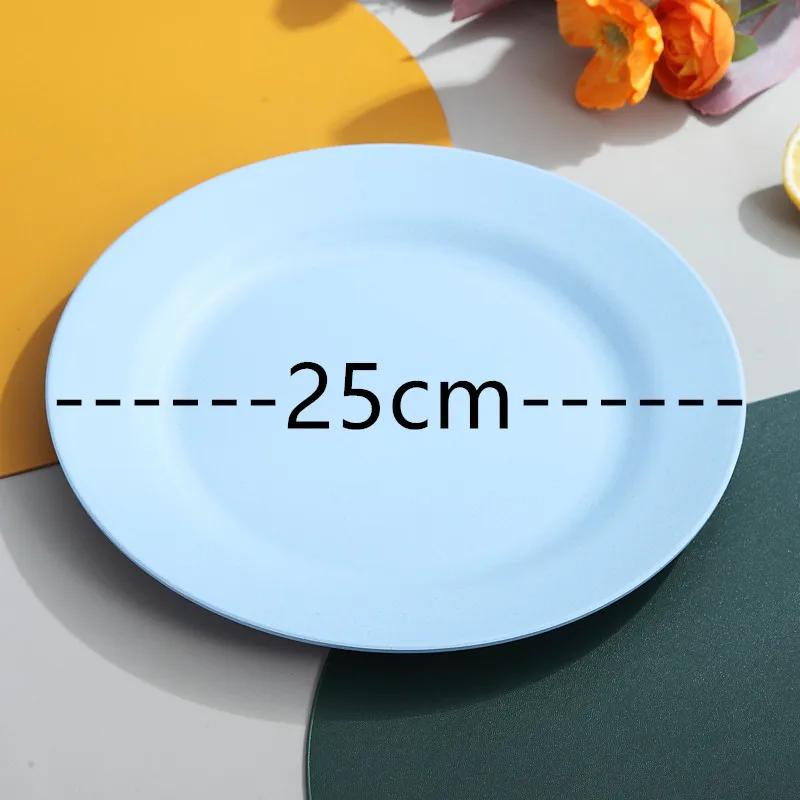 25cm Plates dinnerware Wheat Straw Plates Unbreakable Lightweight ...